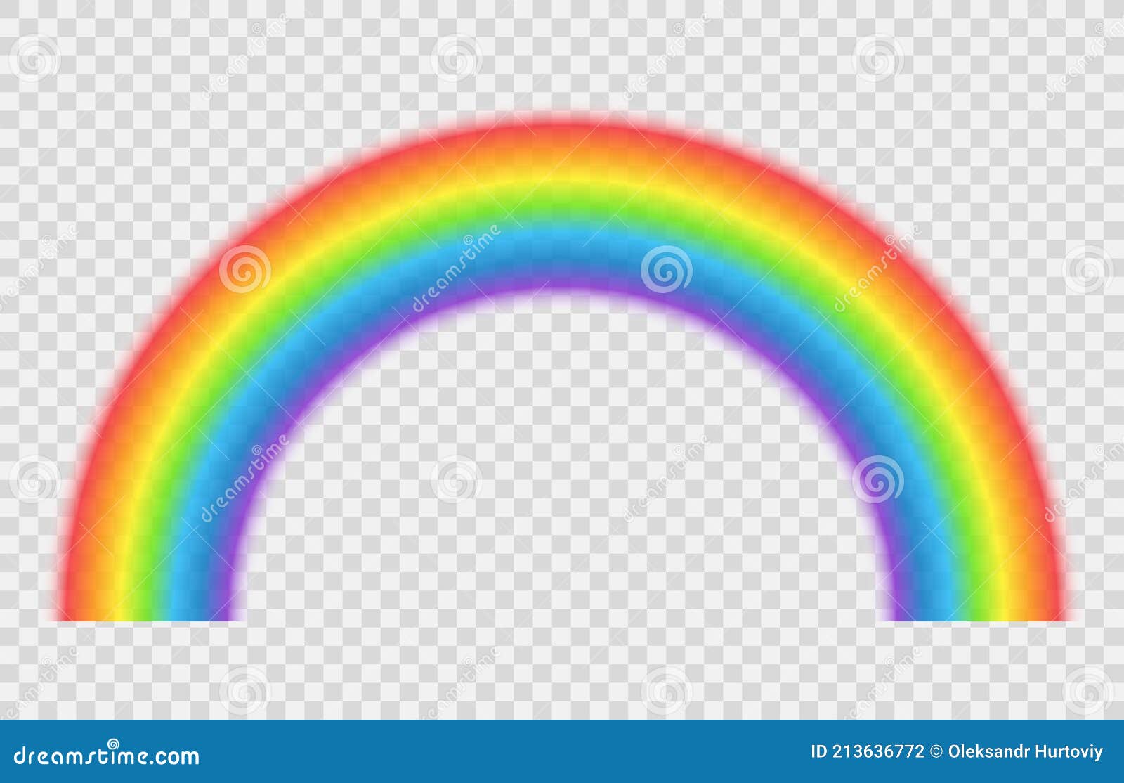 Realistic Rainbow Isolated on Transparent Background. Multicoloured ...