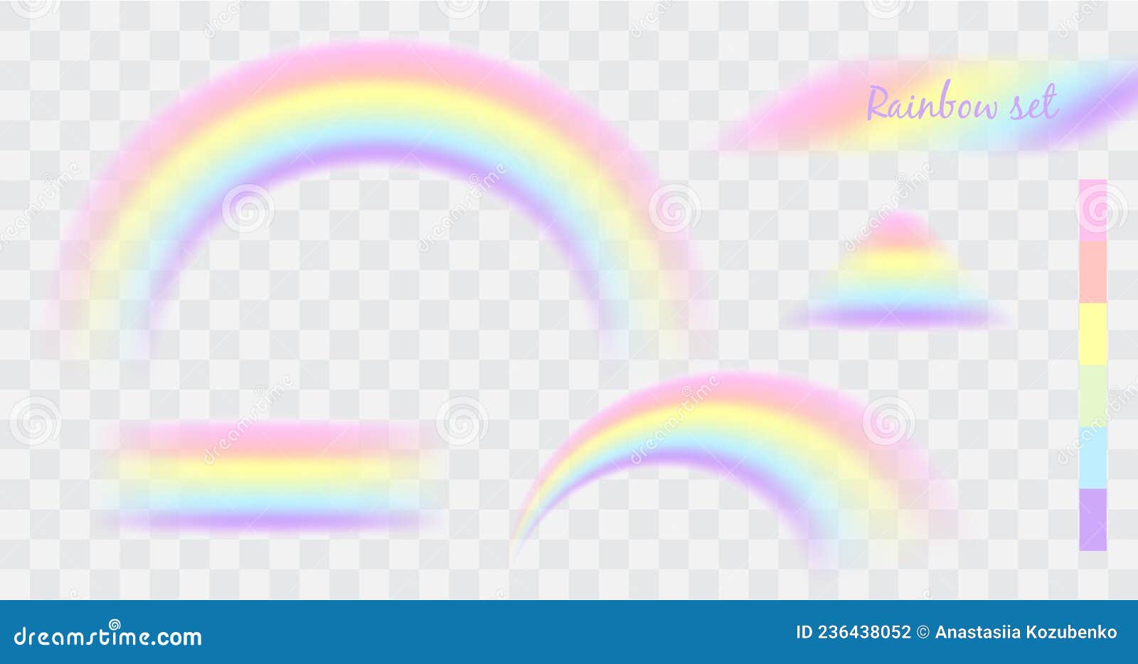 Realistic Spectrum Rainbow on Transparent Background. Stock Vector ...