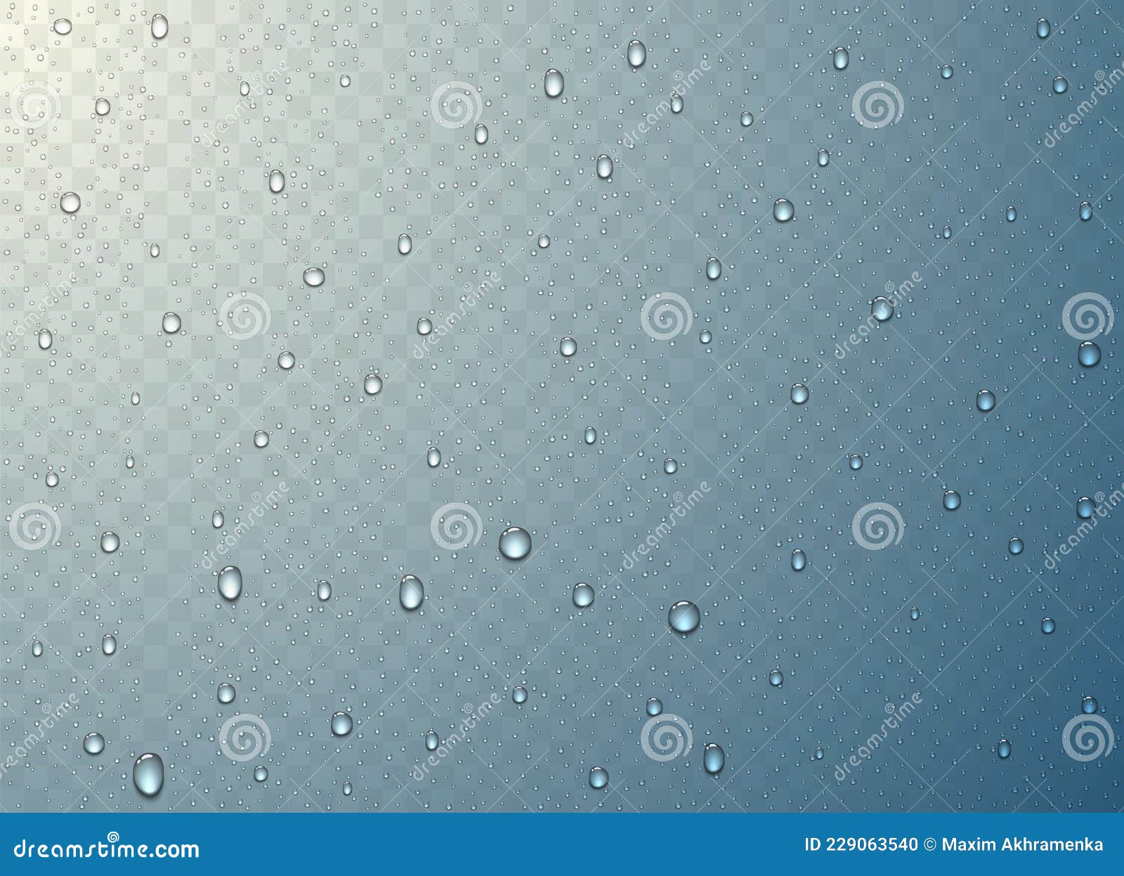 Realistic Raindrops on Transparent Window Glass. Vector 3D Illustration ...