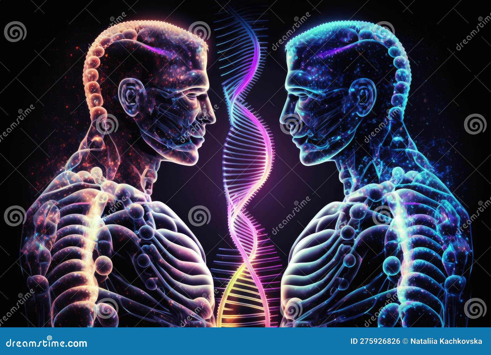 Realistic X-ray of Human Bodies Stock Illustration - Illustration of ...