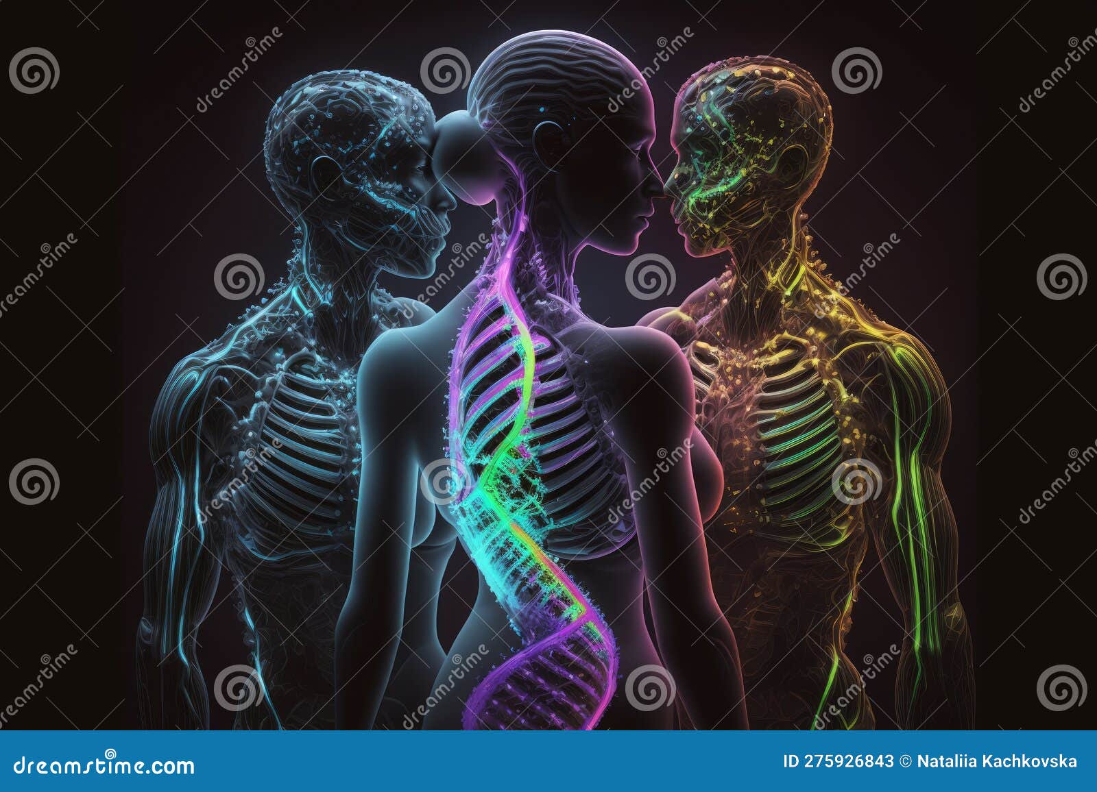 Realistic X-ray of Human Bodies Stock Illustration - Illustration of ...