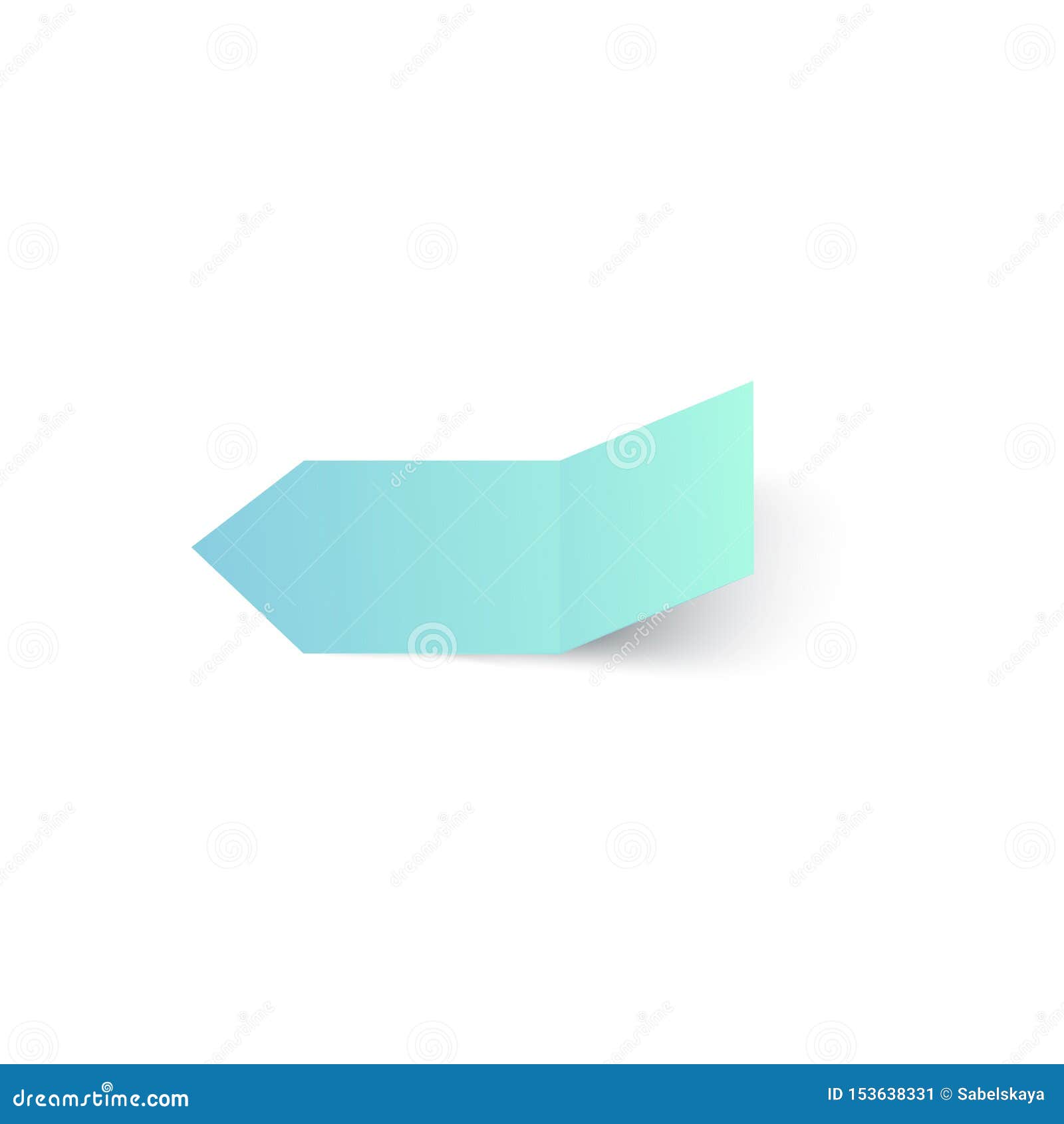 Realistic Rectangle Sticker, Sticky Note Paper Label Folded in Half ...