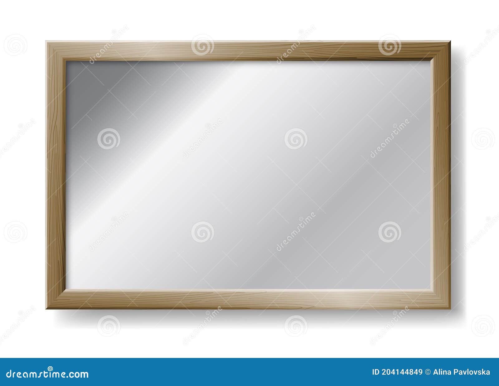 Realistic Rectangular Mirror Big and Glossy for Interior Design Mockup ...