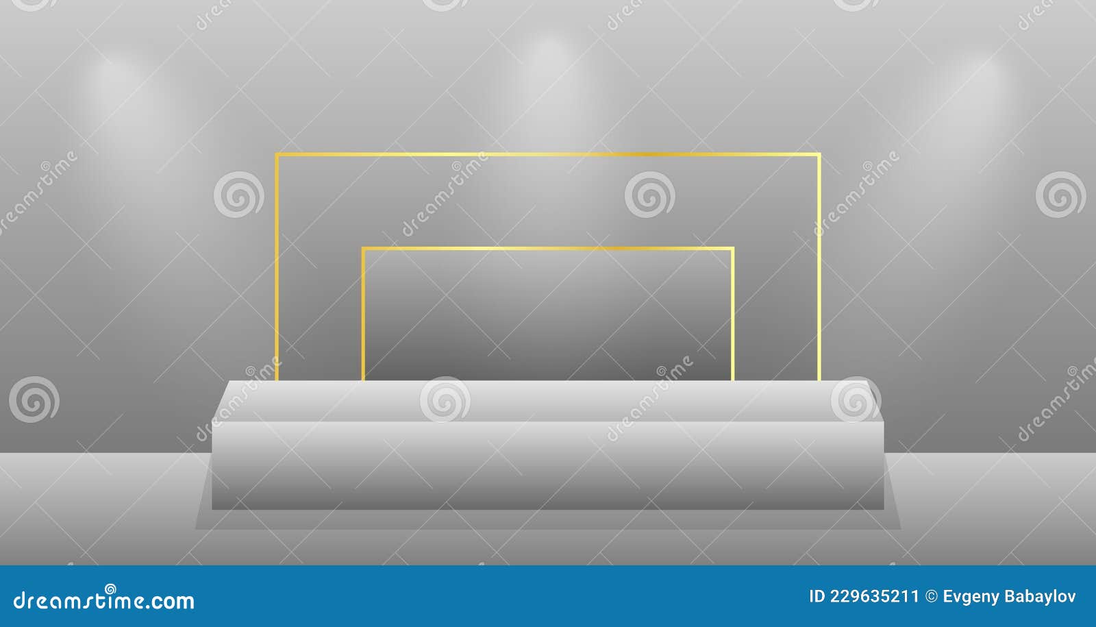 Realistic Rectangular White Podium in a Light Studio - Vector Stock ...