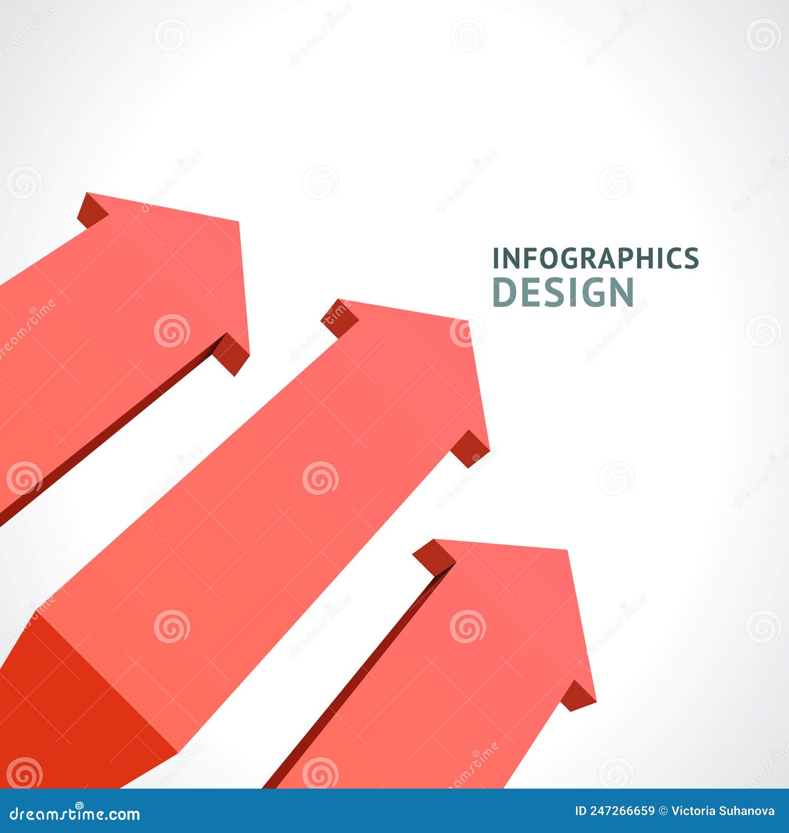 Realistic Red Angled Geometric Arrows Infographic Design Point Warning ...