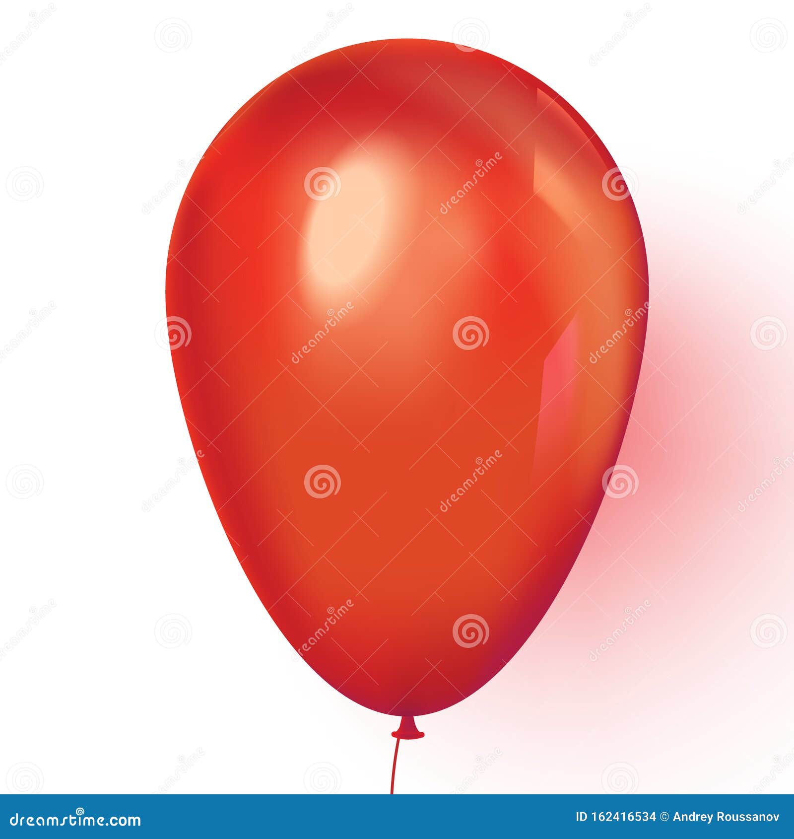 Realistic Red Balloon Isolated on White Background Stock Vector ...