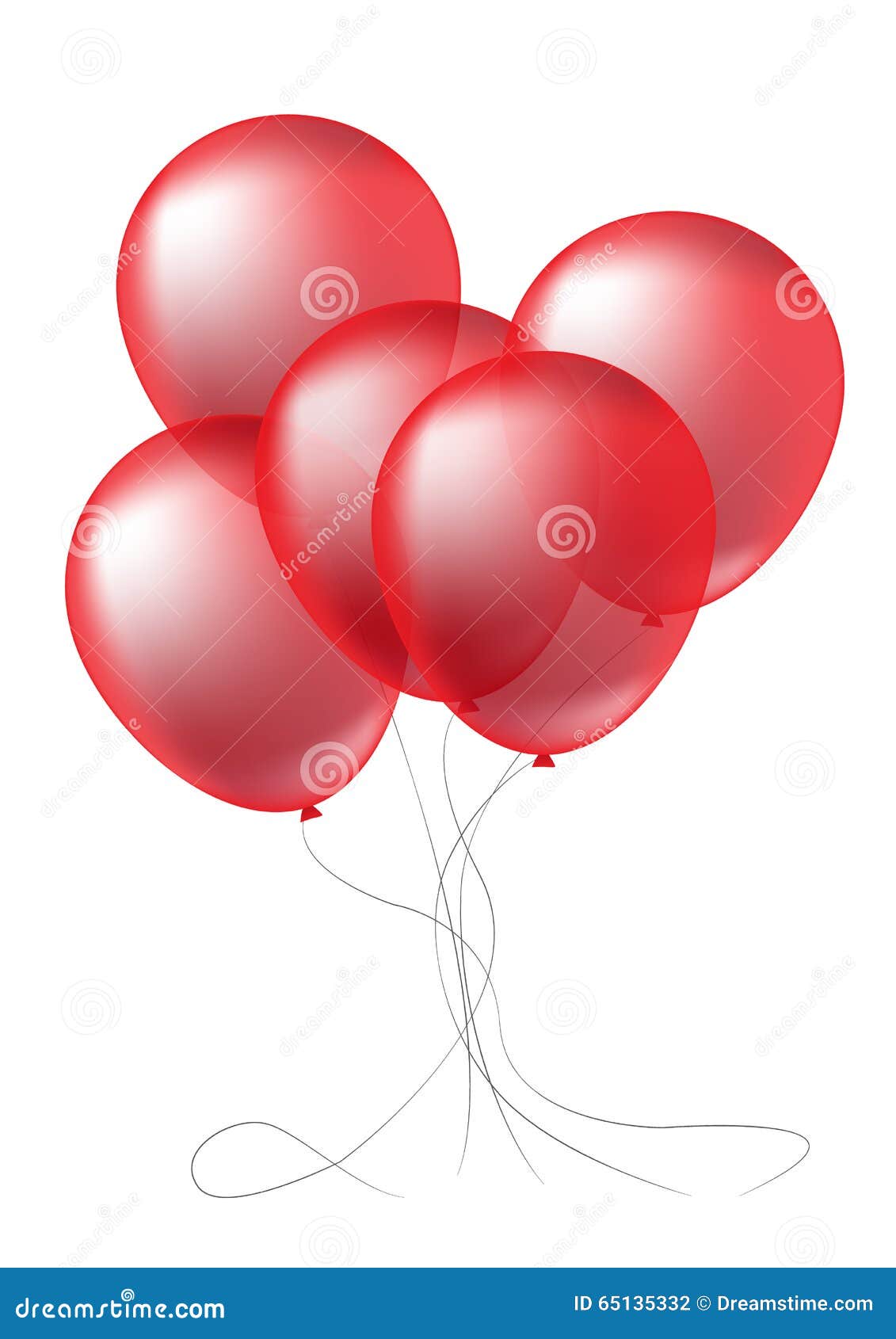 Realistic Red balloons stock vector. Illustration of background - 65135332