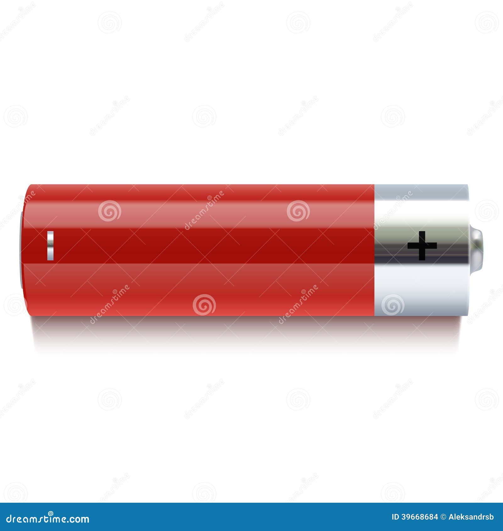 Realistic red battery icon stock vector. Illustration of fuel - 39668684