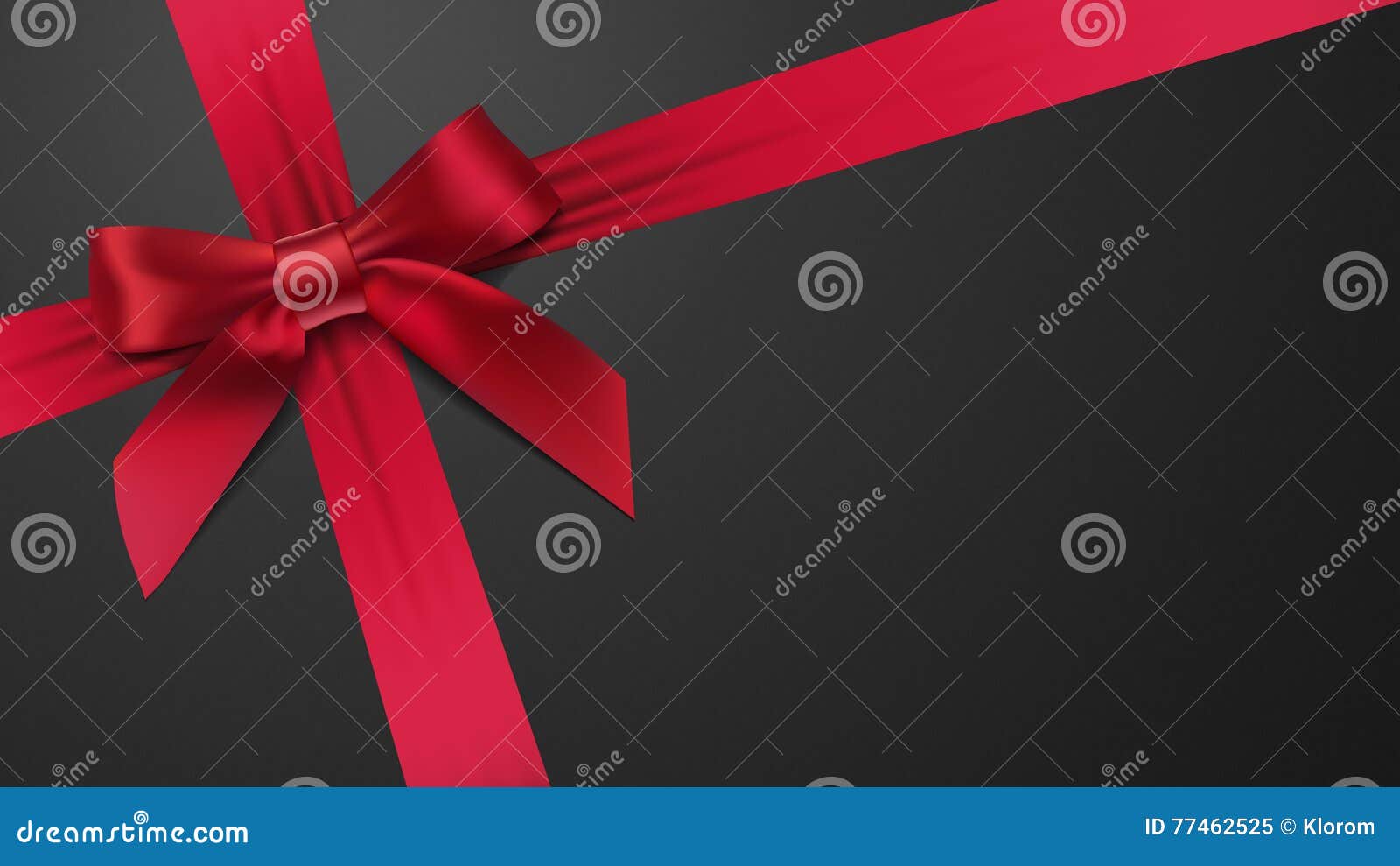 Realistic Red Bow on a Black Background Stock Vector - Illustration of ...