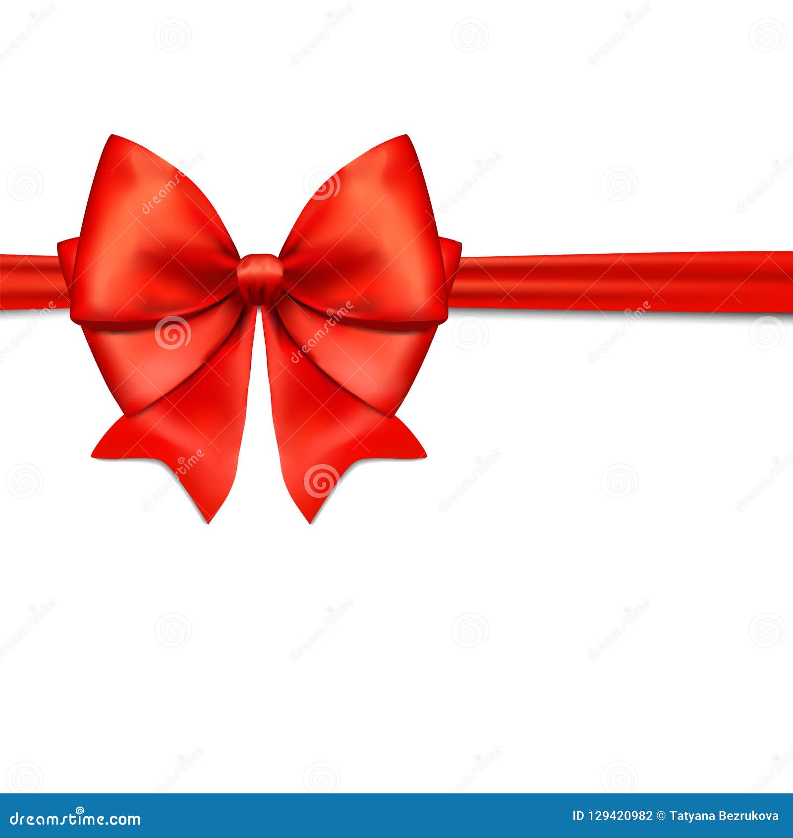Realistic Red Bow Isolated on White Background. Stock Illustration ...