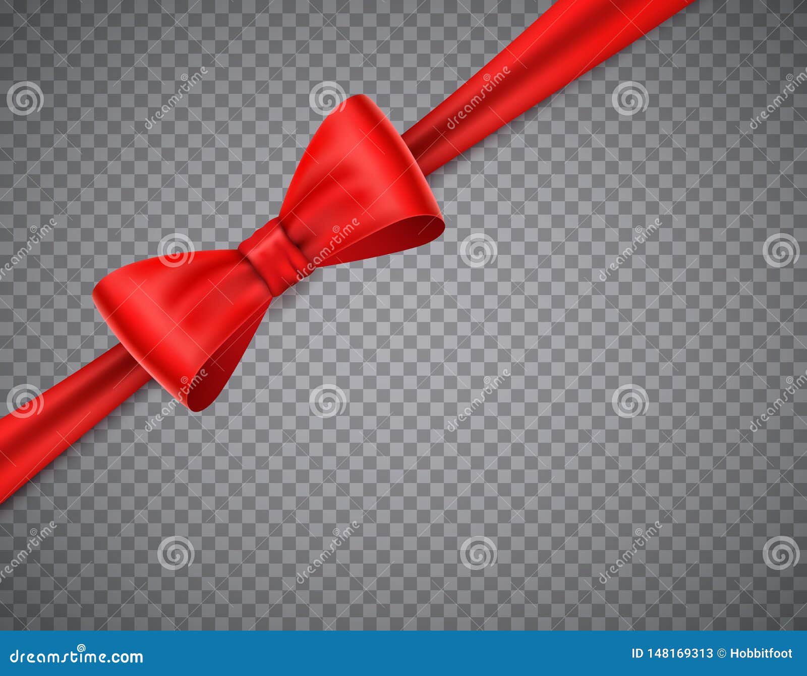 Realistic Red Bow on Transparent Background. Vector Stock Vector ...