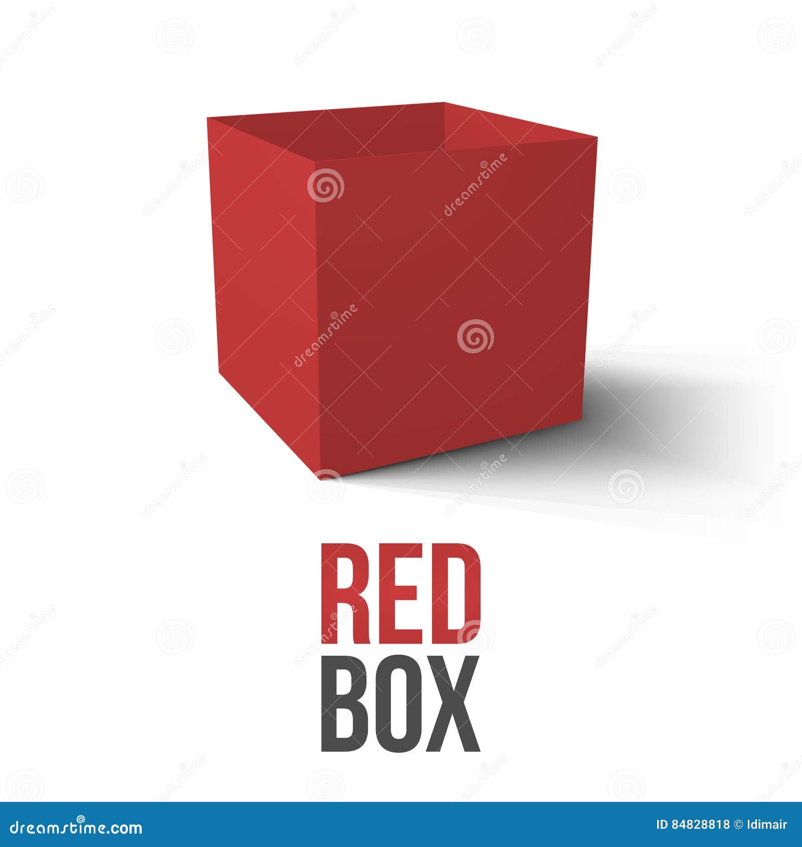 Realistic Red Box on White Background Vector Stock Vector ...