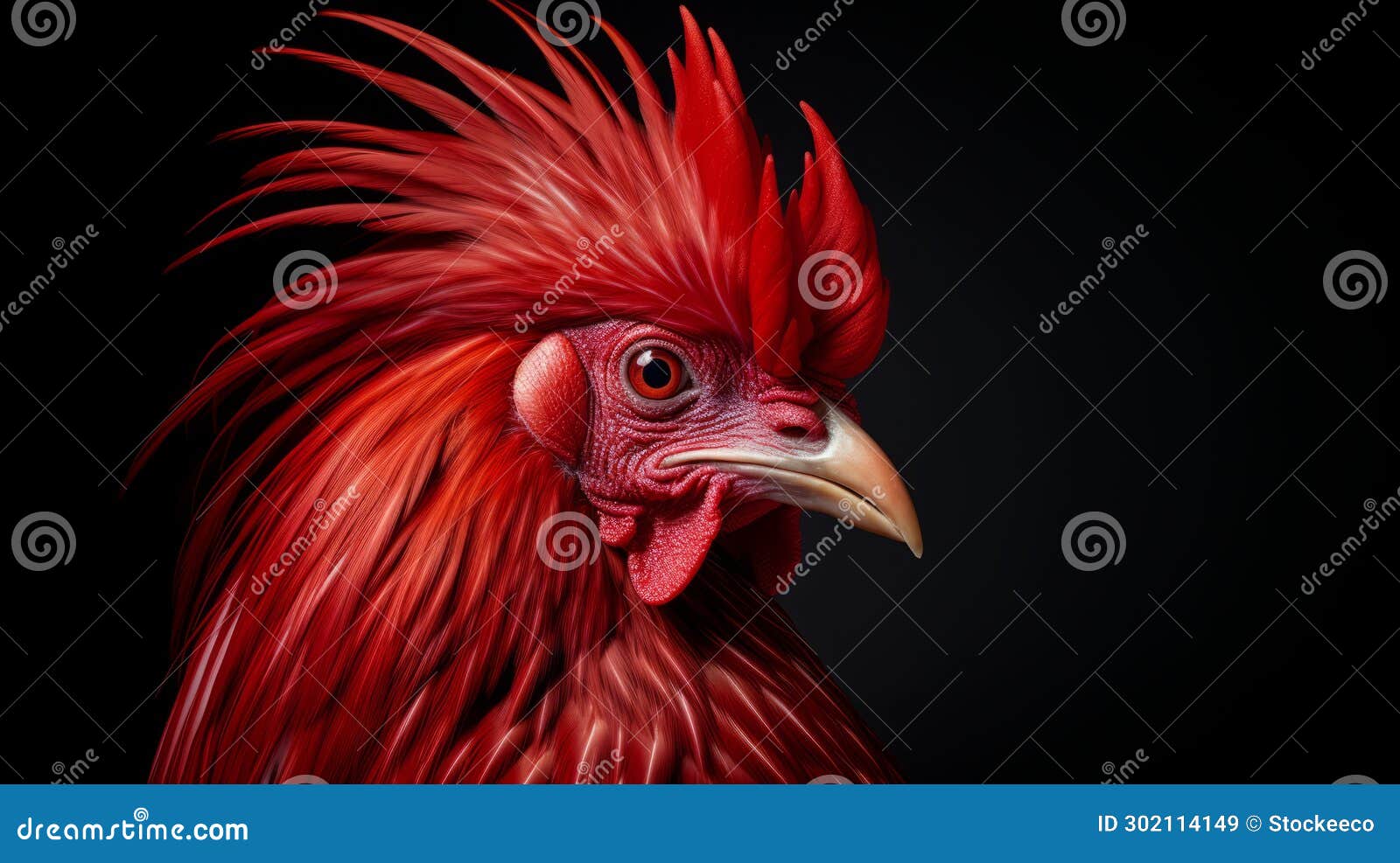 Realistic Red Chicken Portrait: Hyper-detailed Digital Rendering Stock ...