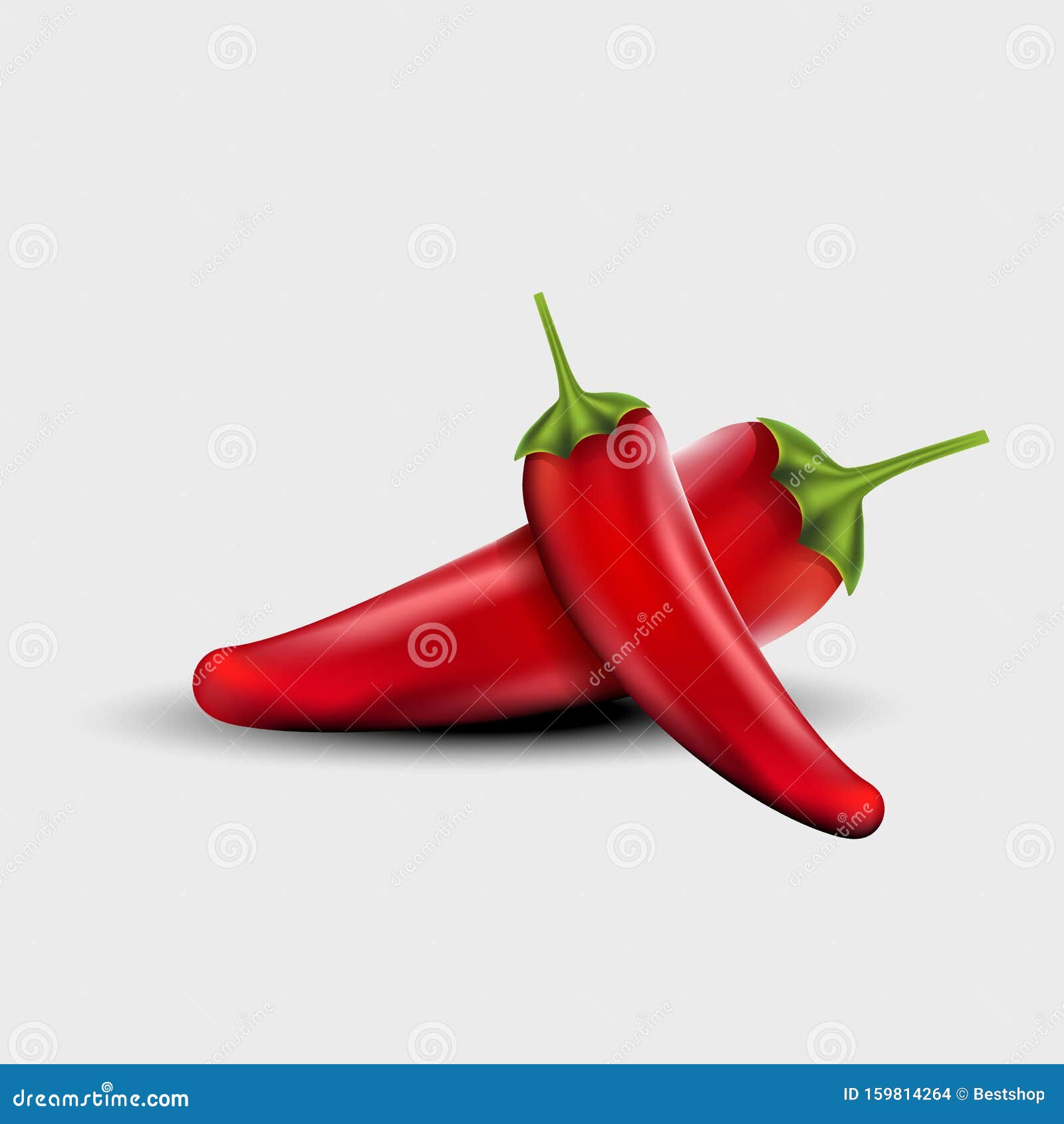 Realistic Red Chilli Isolated White Background Stock Vector ...