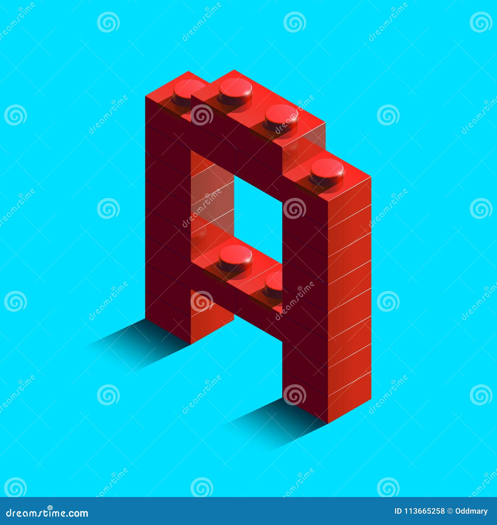 Realistic Red 3d Isometric Letter a of the Alphabet from Constructor ...
