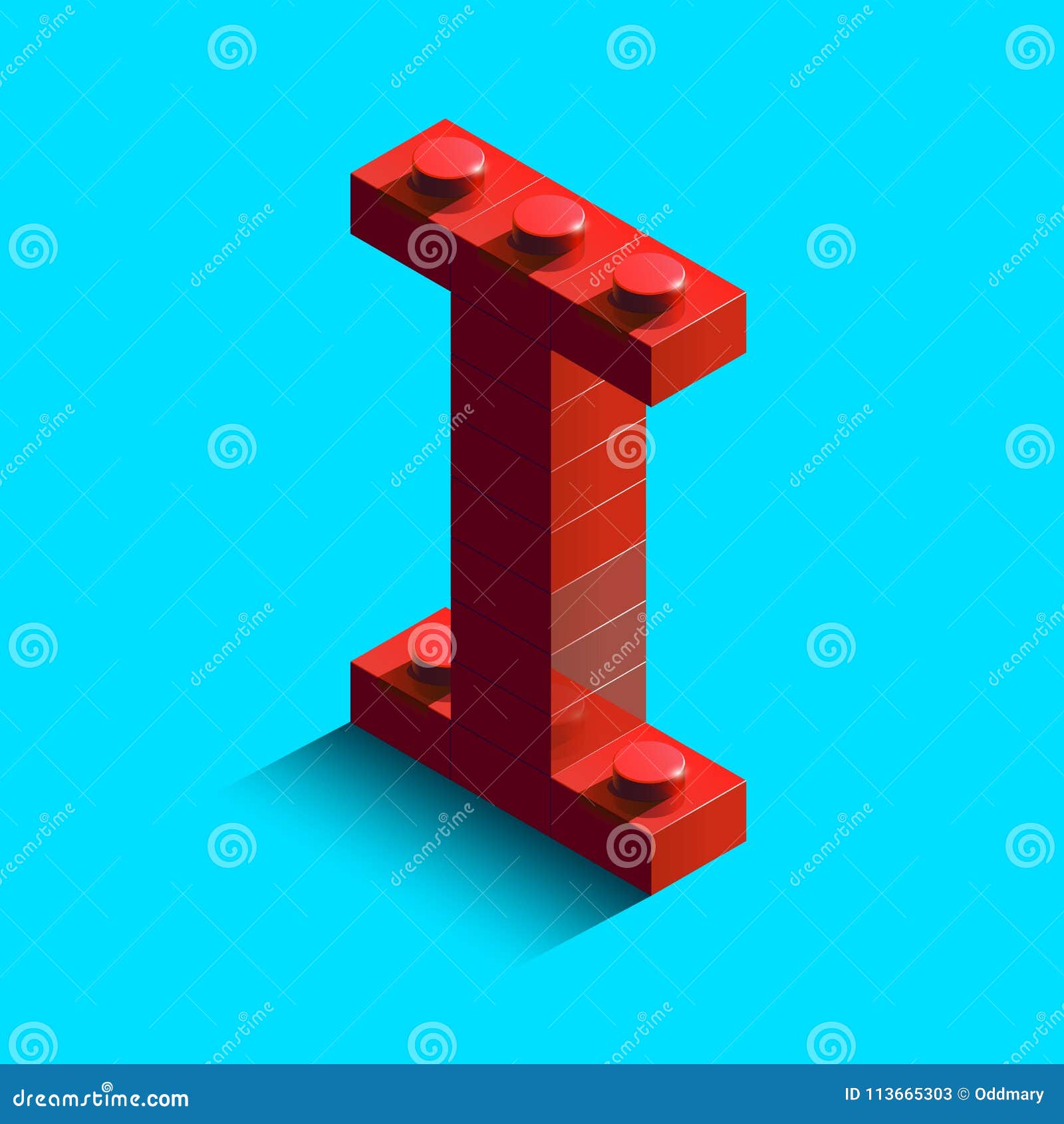 Realistic Red 3d Isometric Letter I of the Alphabet from Constructor ...