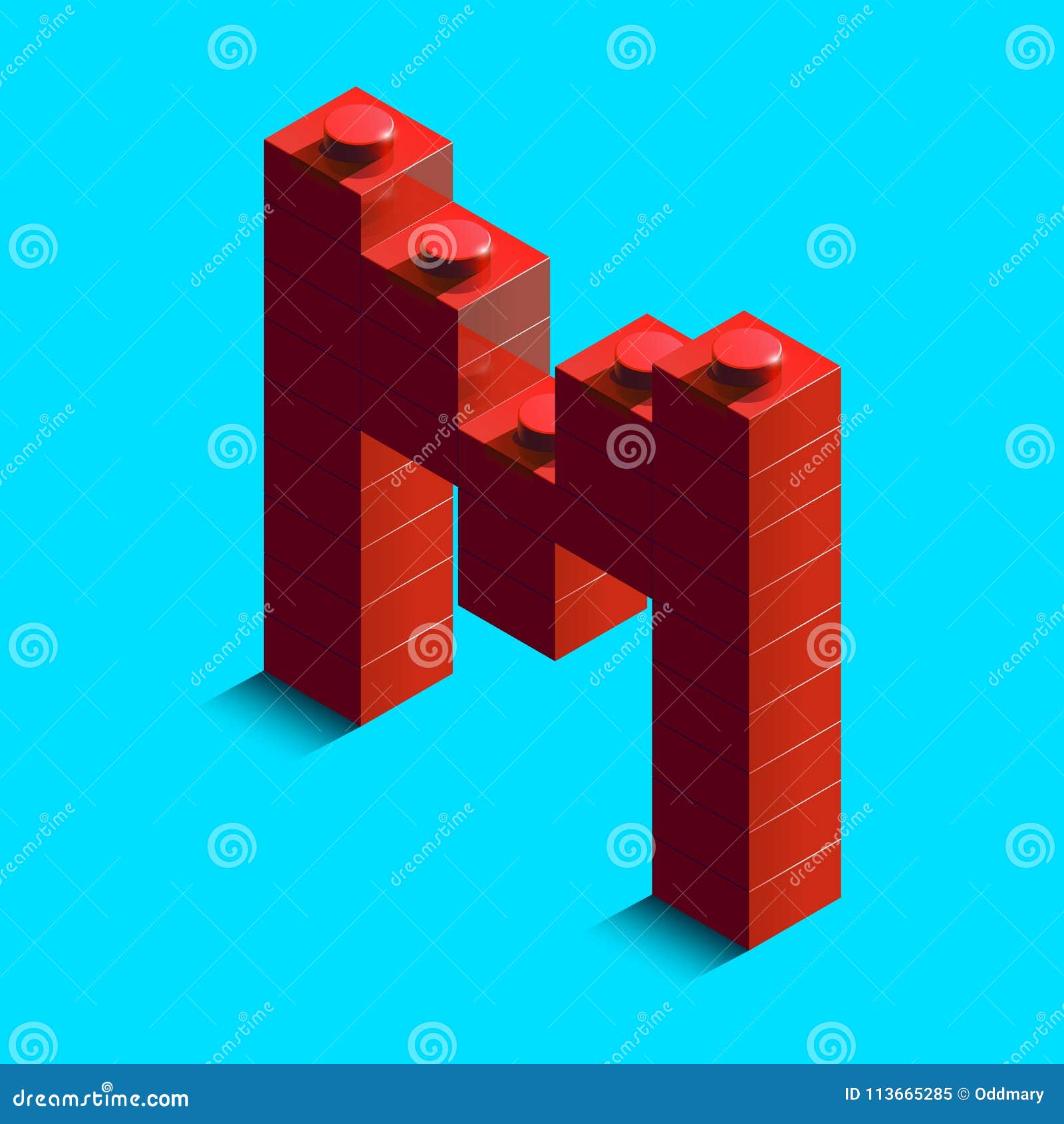 Realistic Red 3d Isometric Letter M of the Alphabet from Constructor ...