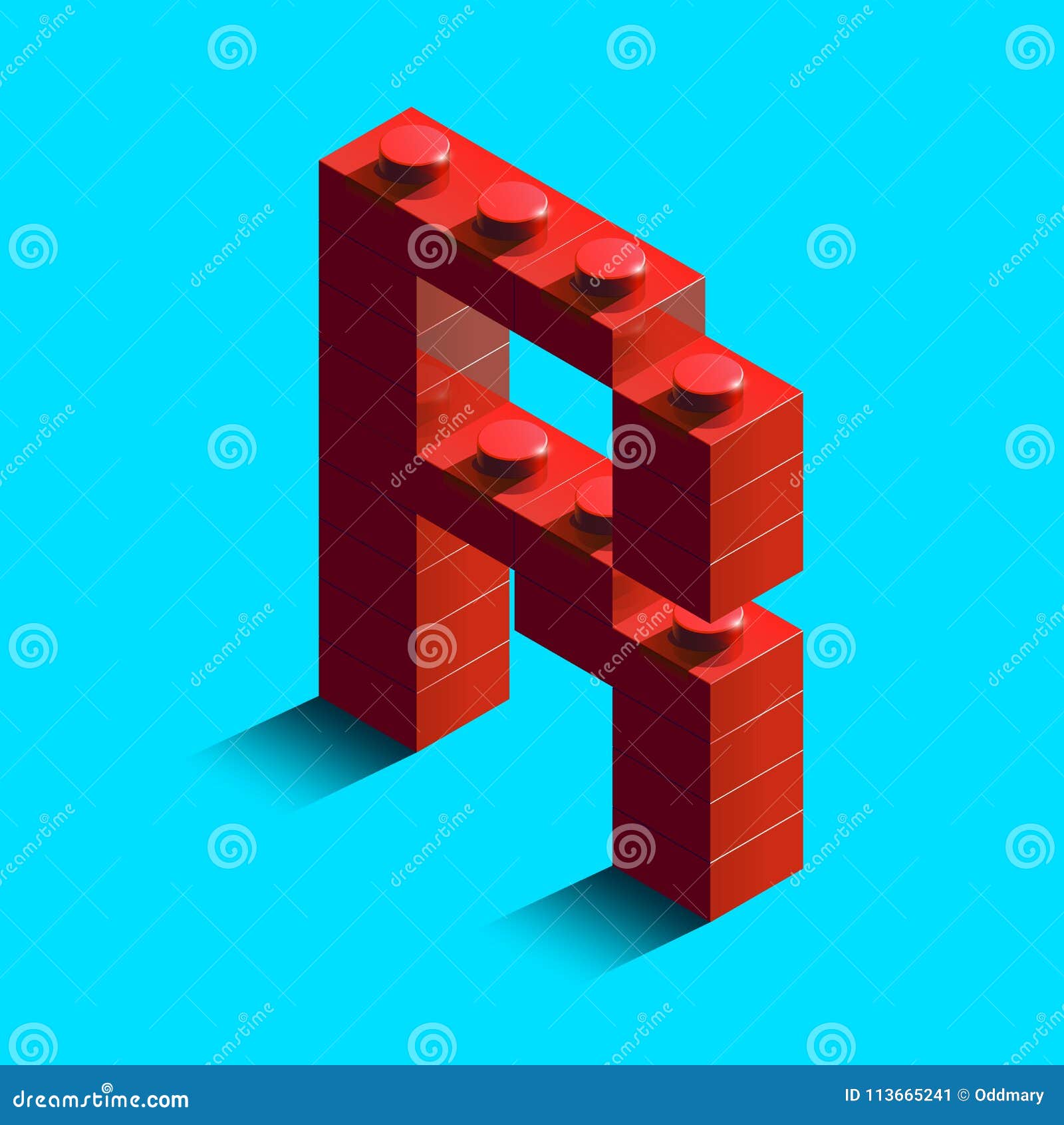 Realistic Red 3d Isometric Letter R Of The Alphabet From Constructor ...