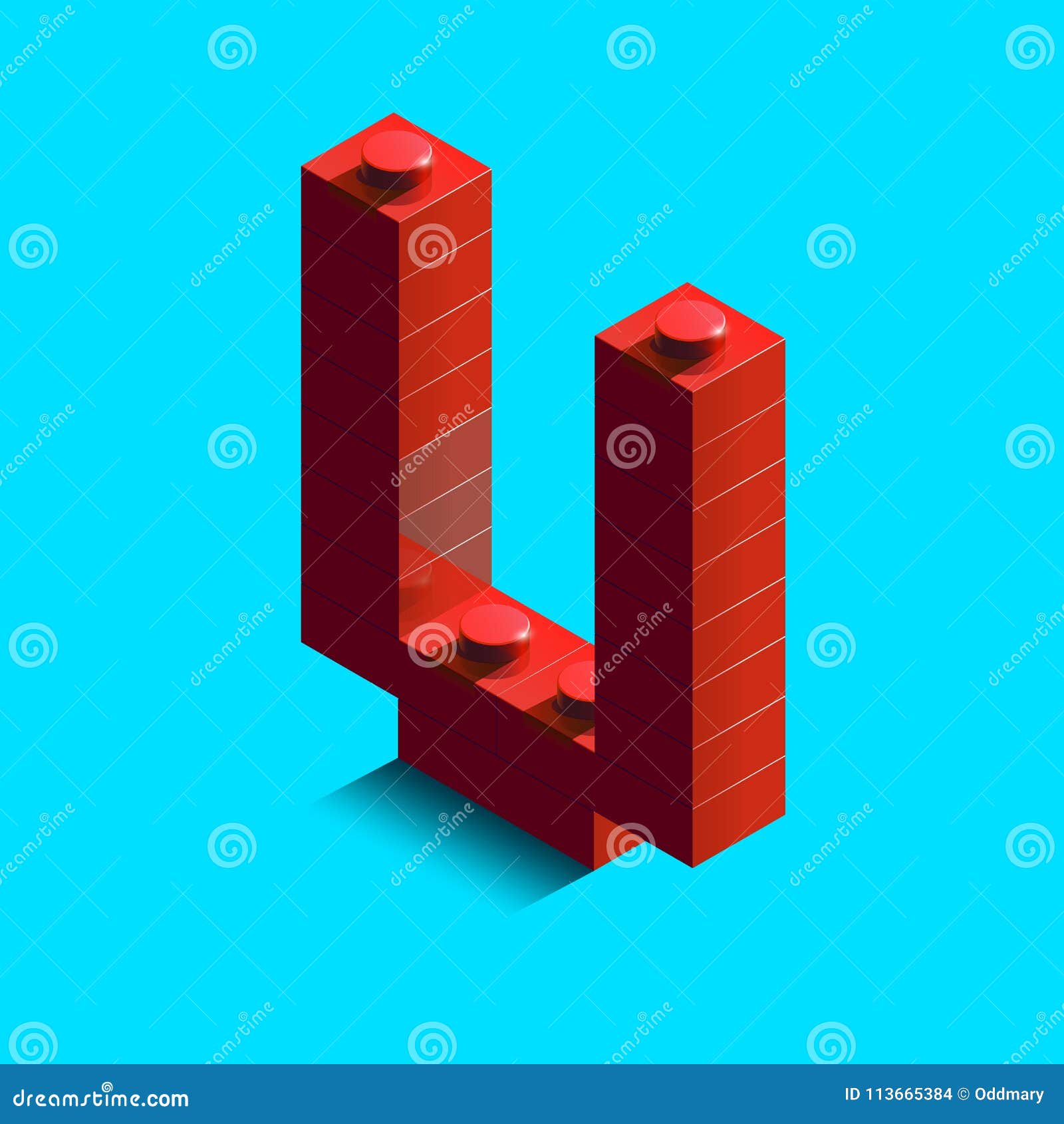Realistic Red 3d Isometric Letter V of the Alphabet from Constructor ...