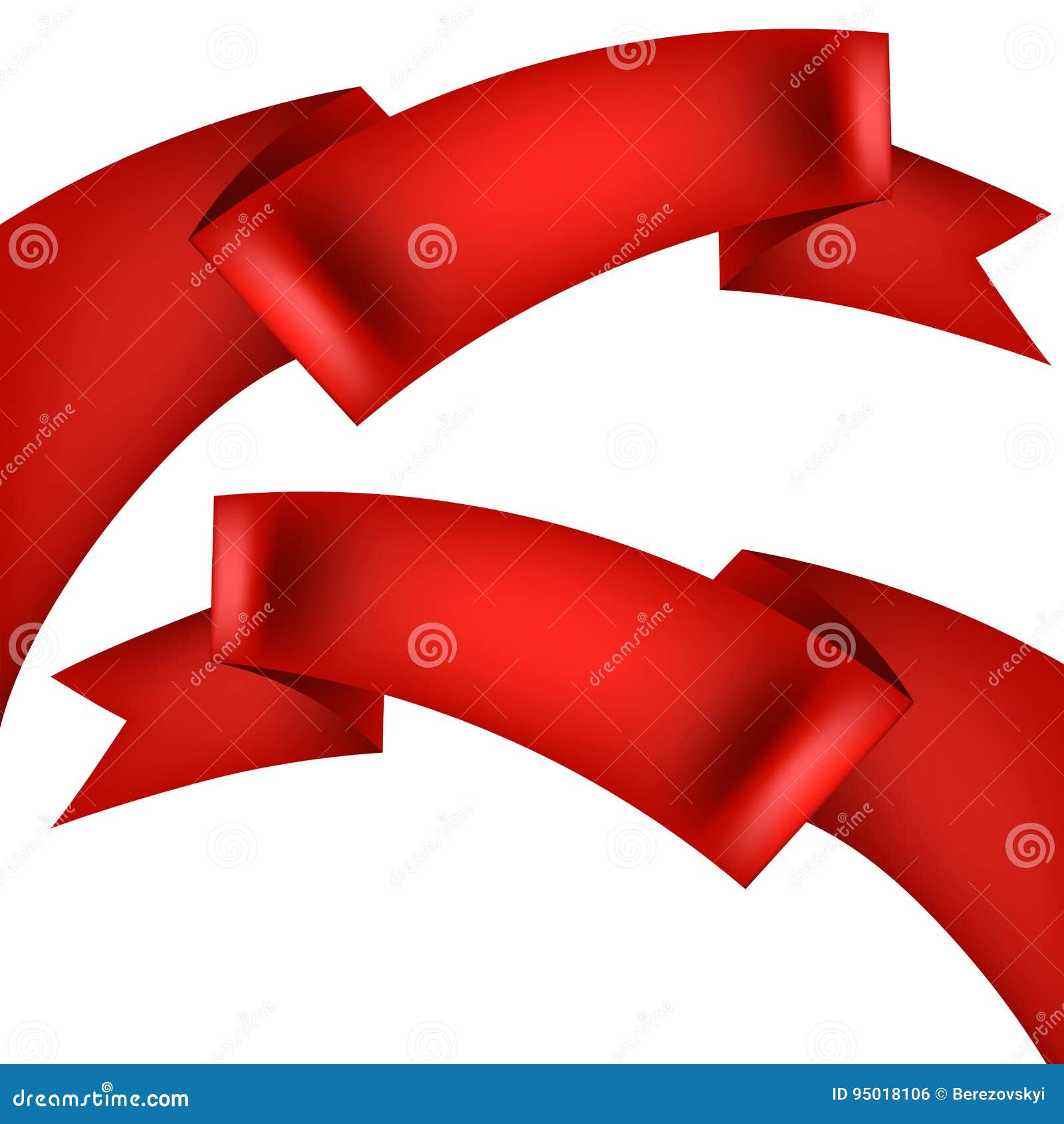 Realistic Red Decorative Ribbon. EPS 10 Stock Vector - Illustration of ...