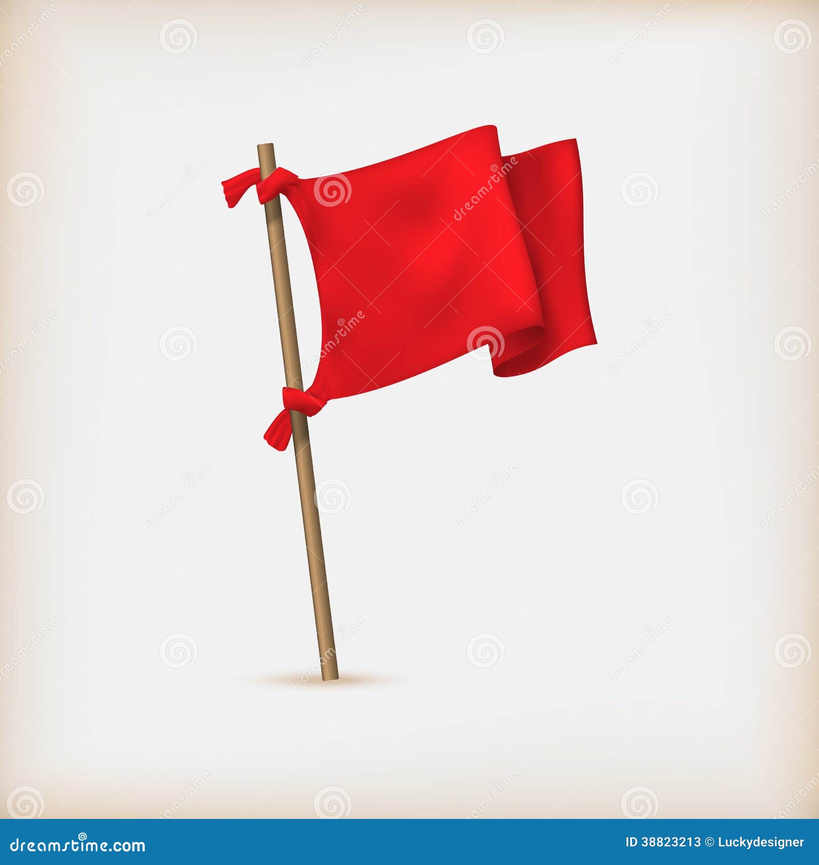 Realistic Red Flag Icon stock vector. Illustration of realistic - 38823213