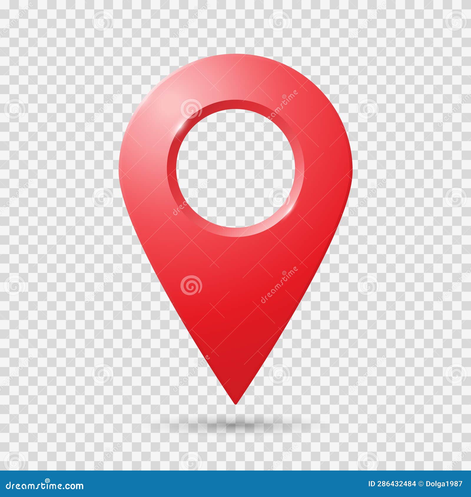 Realistic Red Geolocation Icon with Highlights on a Transparent ...