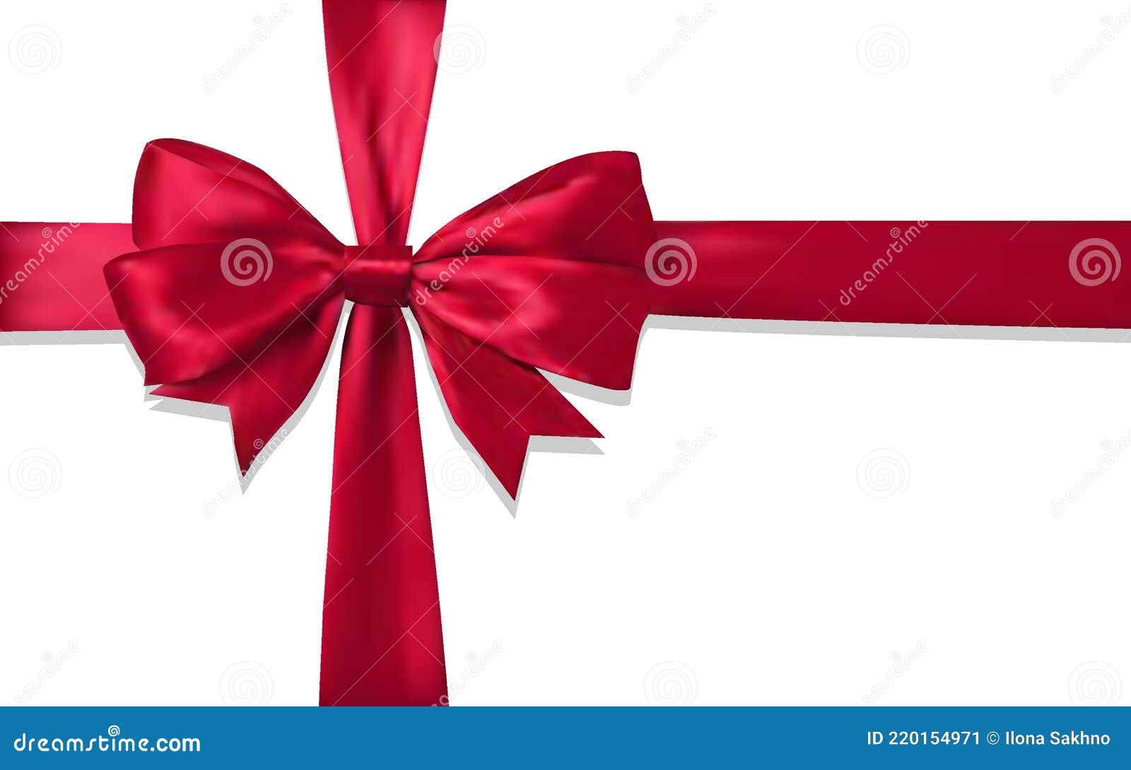 Realistic Red Gift Bow on a White Background. Isolated Vector Object ...