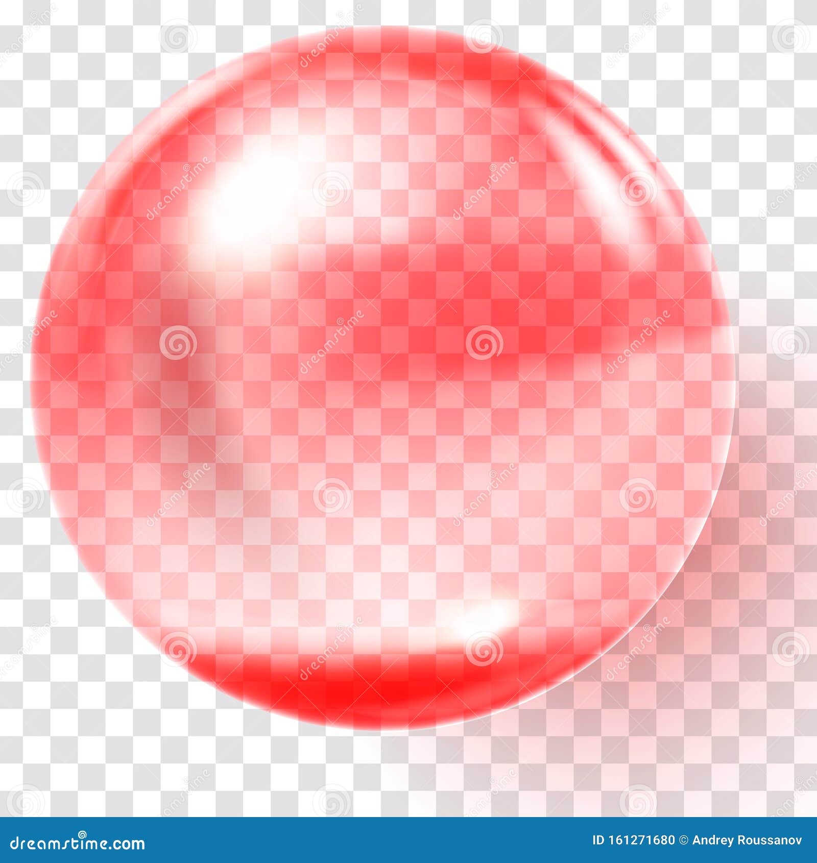 Realistic Red Glass Ball. Transparent Red Sphere Stock Vector ...
