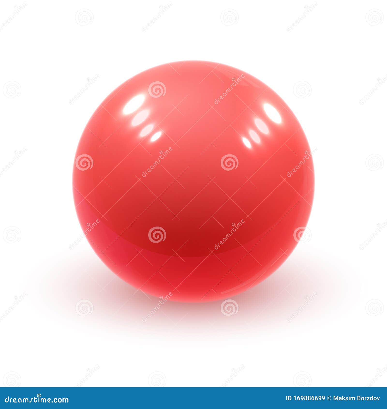 Realistic Red Glossy 3D Sphere with Reflection Stock Vector ...