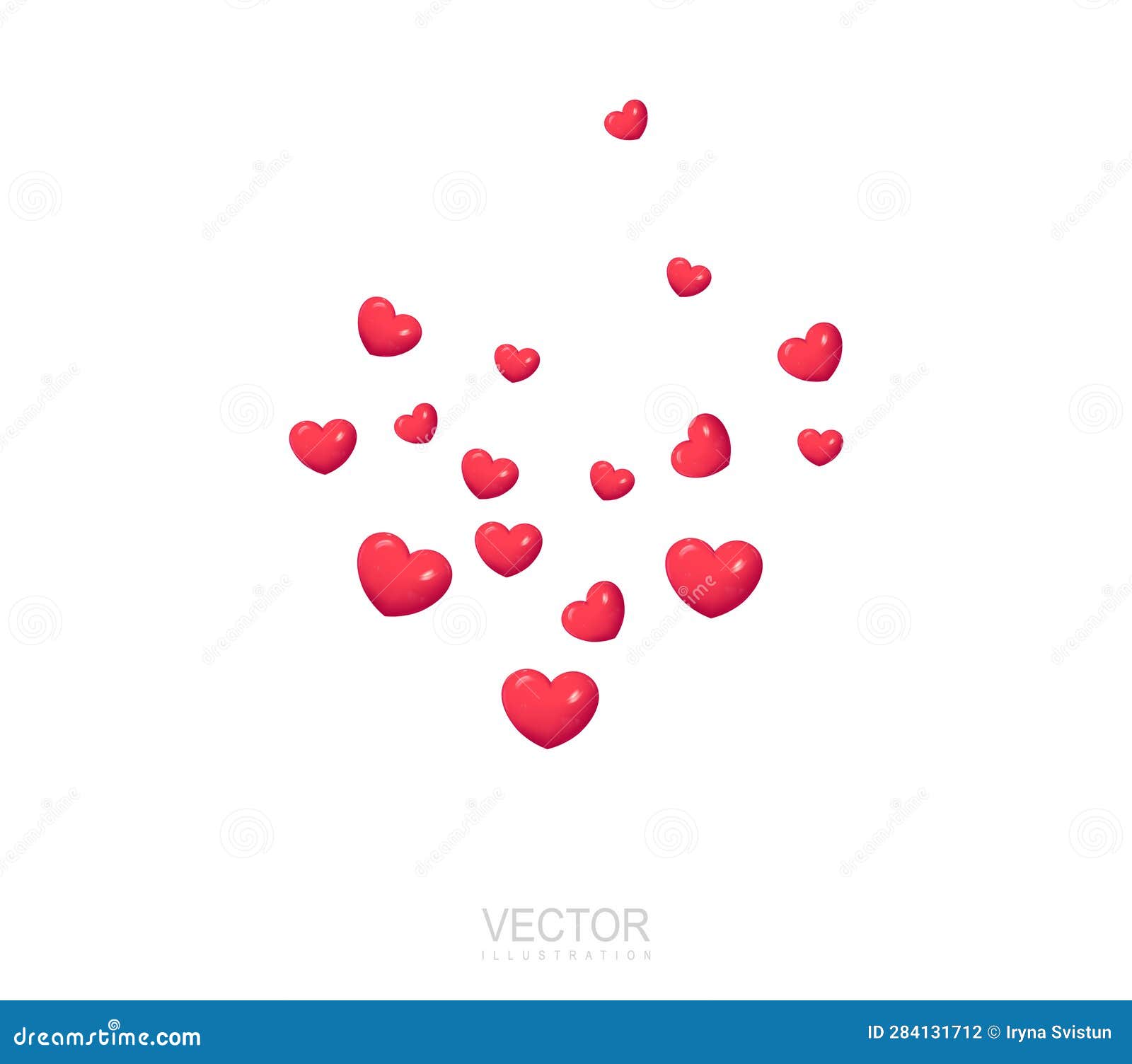Realistic Red Hearts. Heart Made of Small Hearts. Vector. Illustration ...