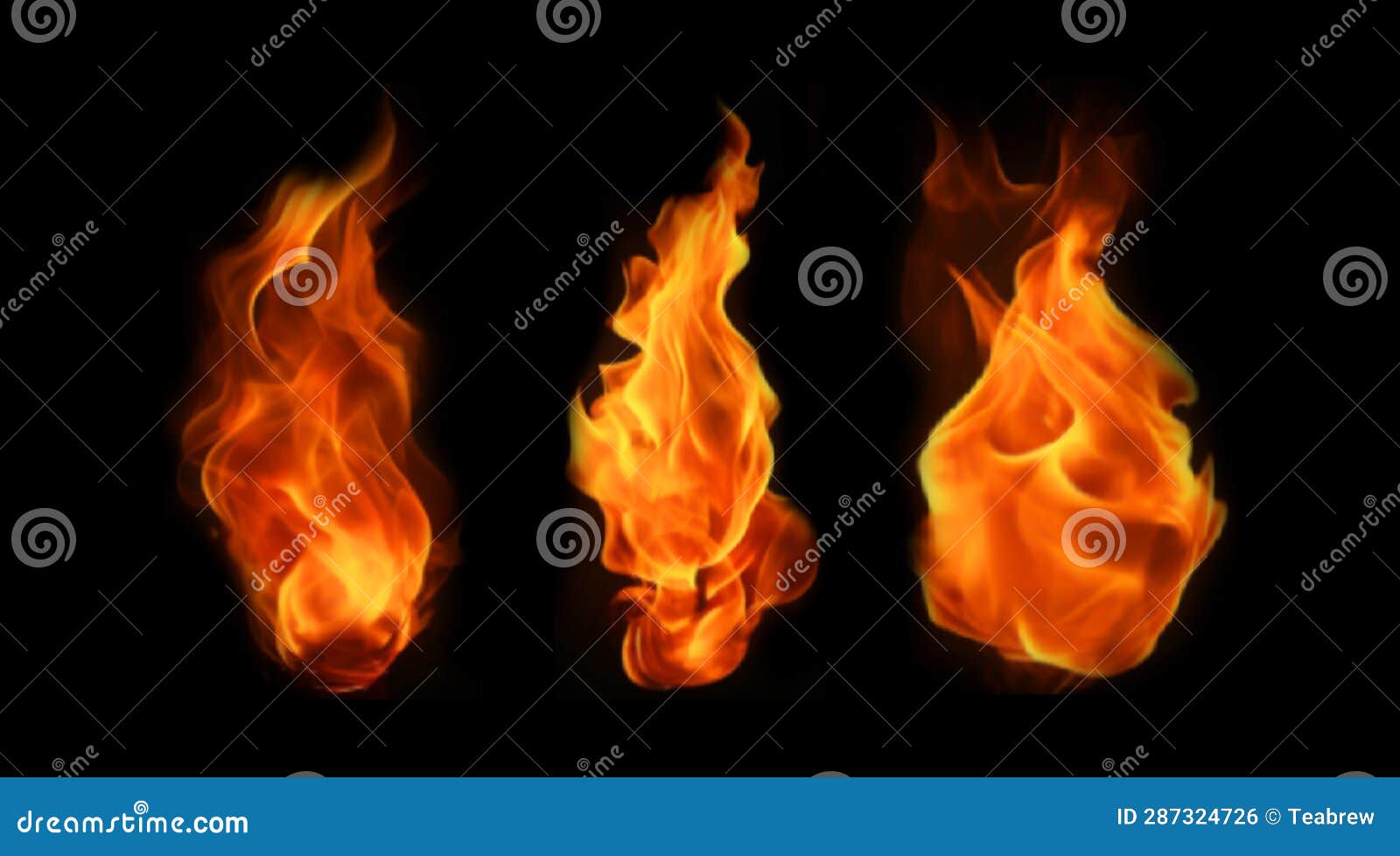 Realistic Red Hot Flames Isolated on Black Background. Stock Vector ...