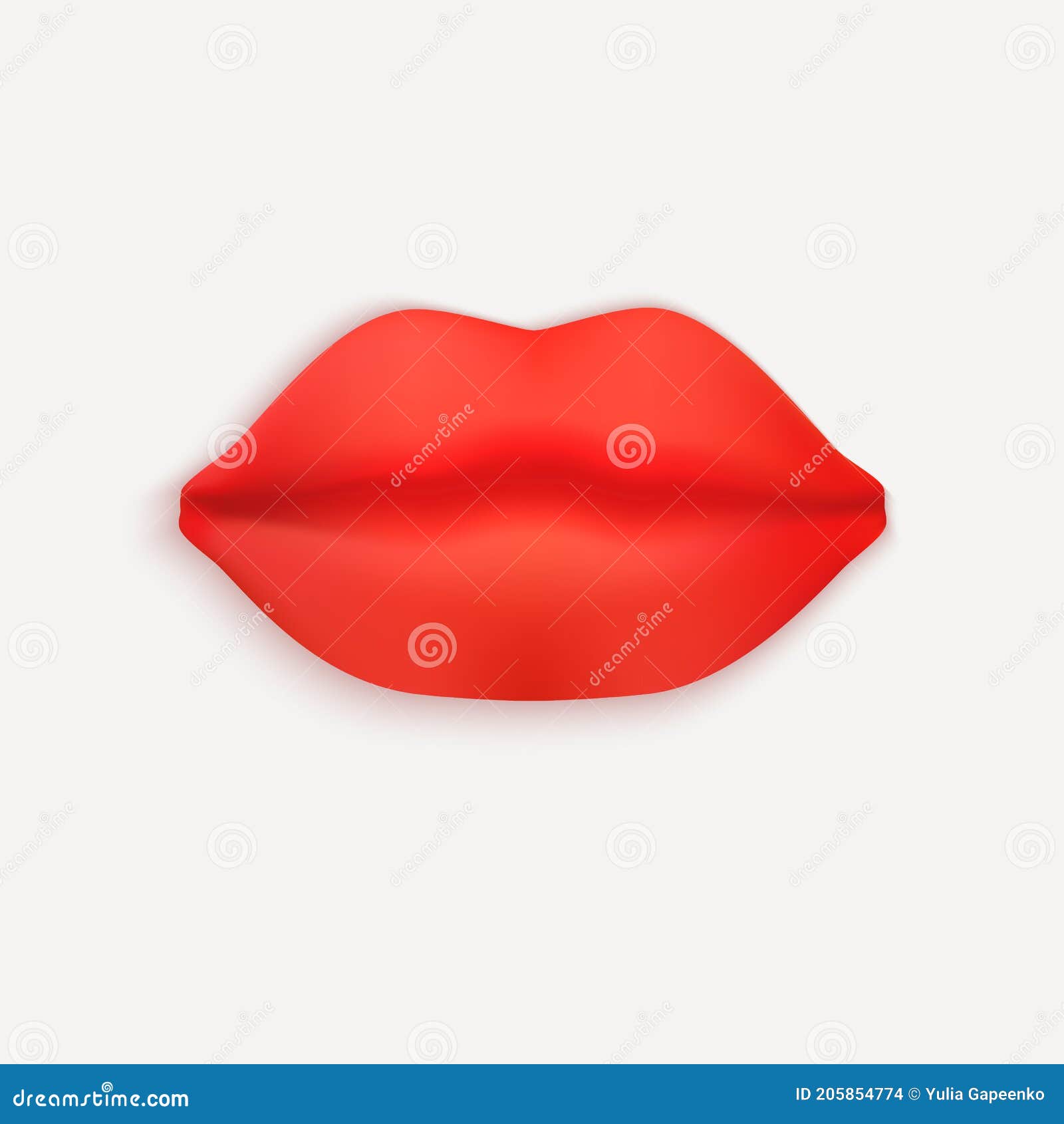 Realistic Red Lips. 3d Vector Illustration EPS10 Stock Illustration ...