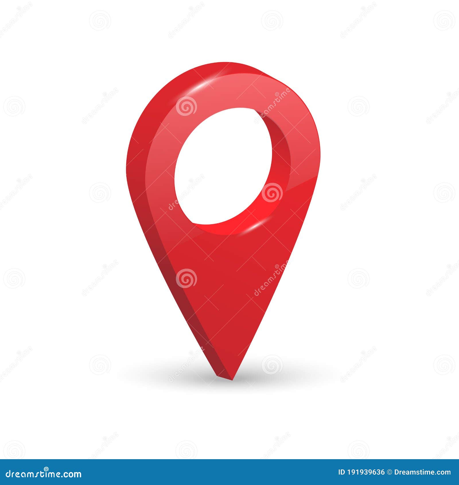 Realistic Red Location Button. 3d Pin Stock Vector - Illustration of ...