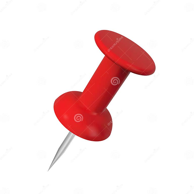 Realistic Red Push Pin. Isolated Vector Illustration. Stock Vector ...