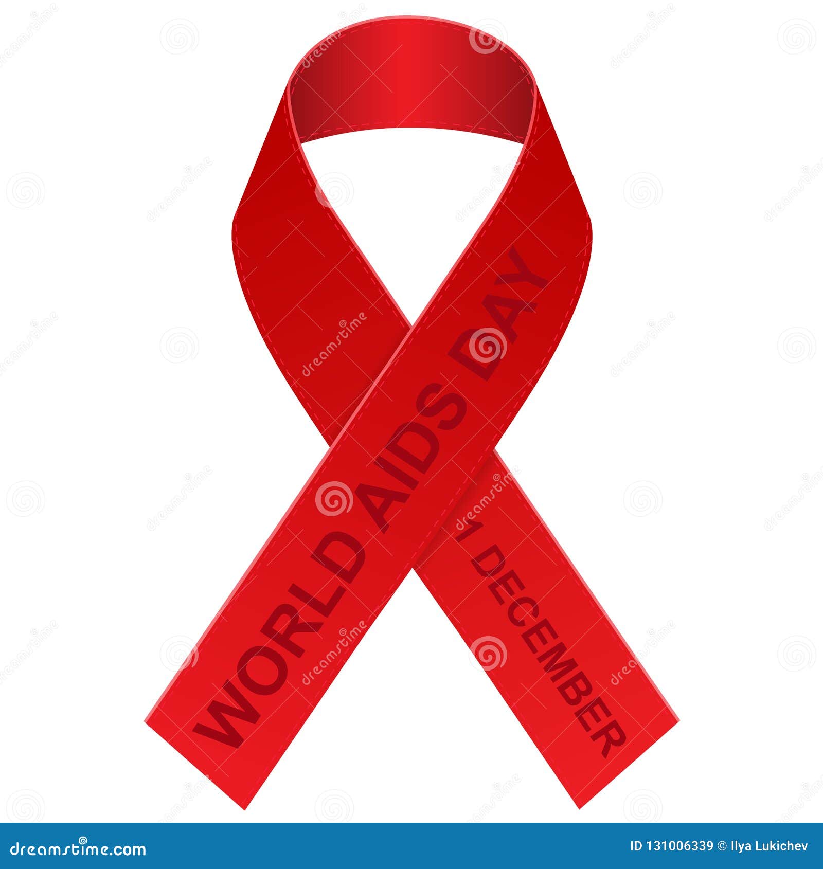 Realistic Red Ribbon, First of December, World AIDS Day. Stock Vector ...