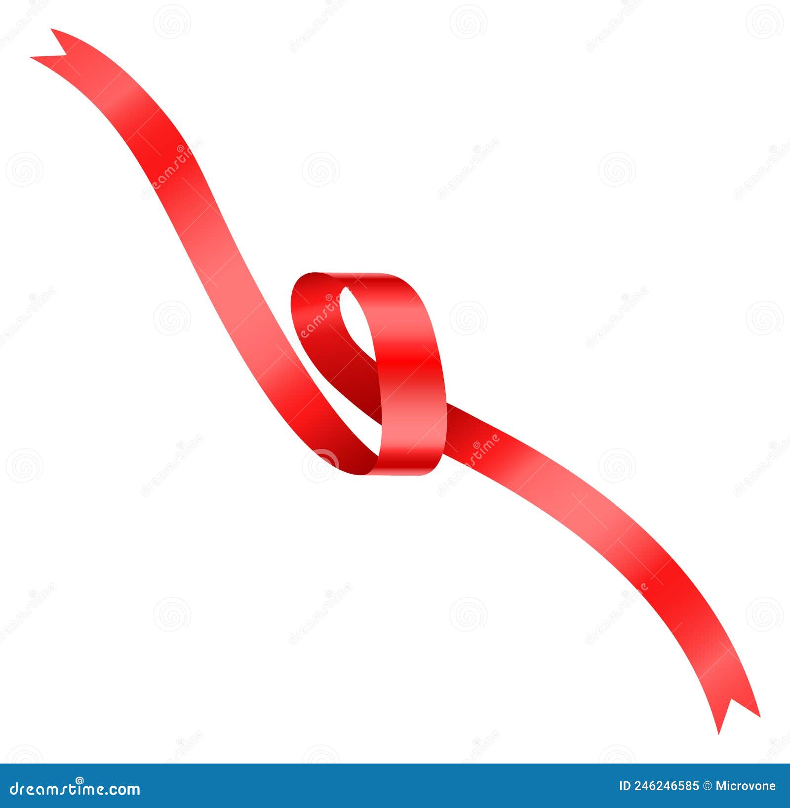 Realistic Red Ribbon. Glossy Silk Loop Mockup Stock Vector ...