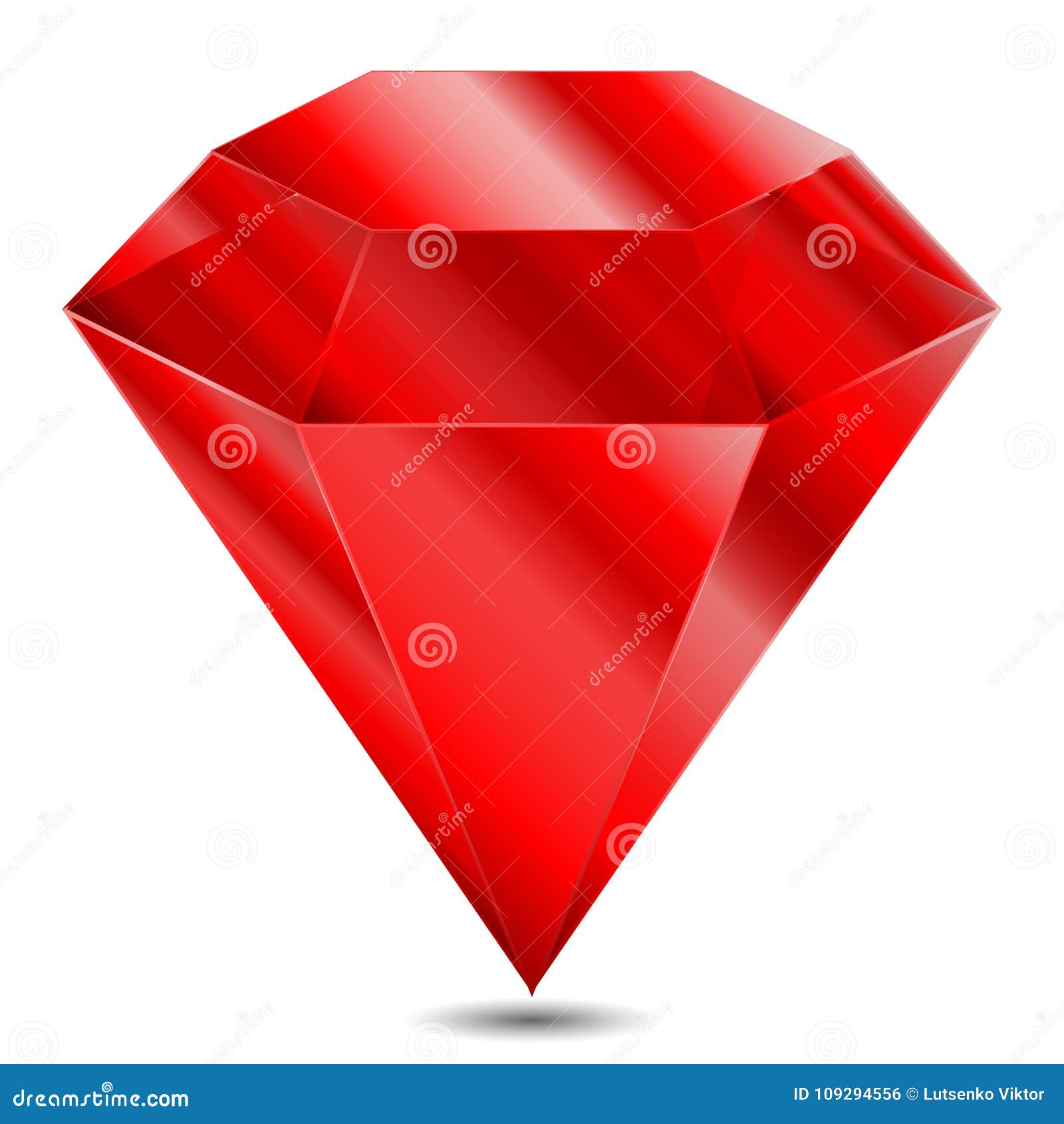 Realistic Red Ruby on White Background Stock Illustration ...