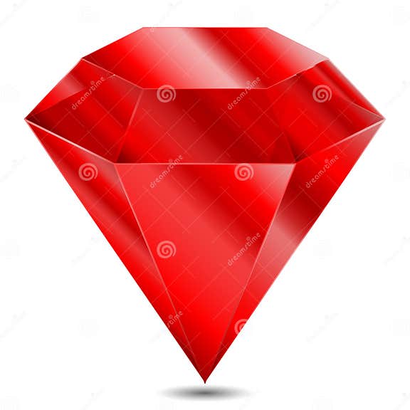 Realistic Red Ruby on White Background Stock Illustration ...