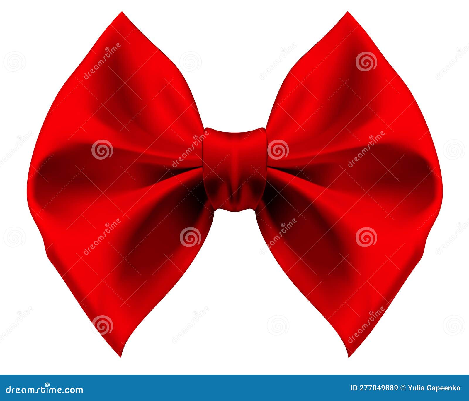 Realistic Red Silk Bow on White. Vector Illustration Stock Illustration ...