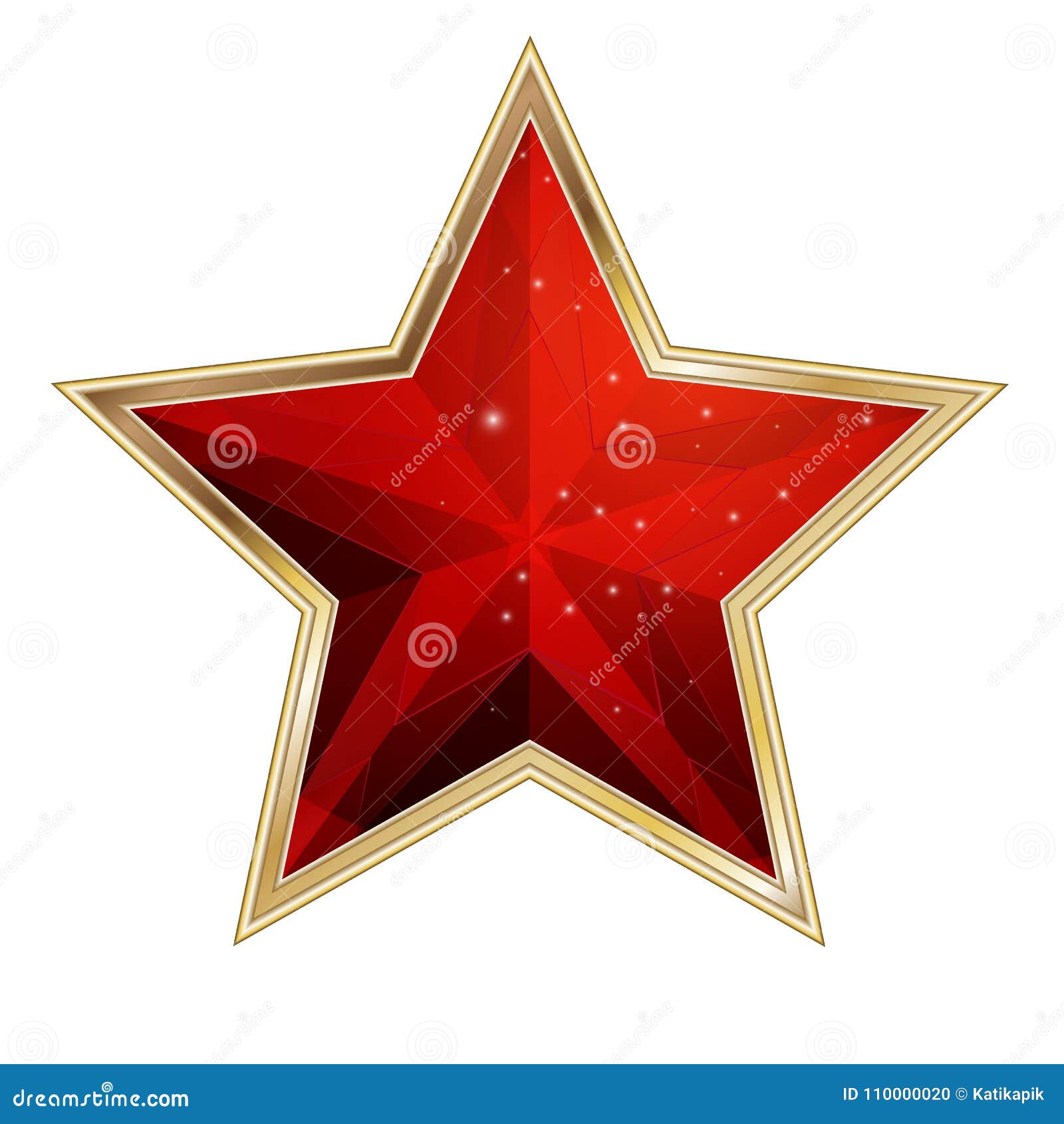 Realistic Red Star Isolate on White Background. Stock Vector ...