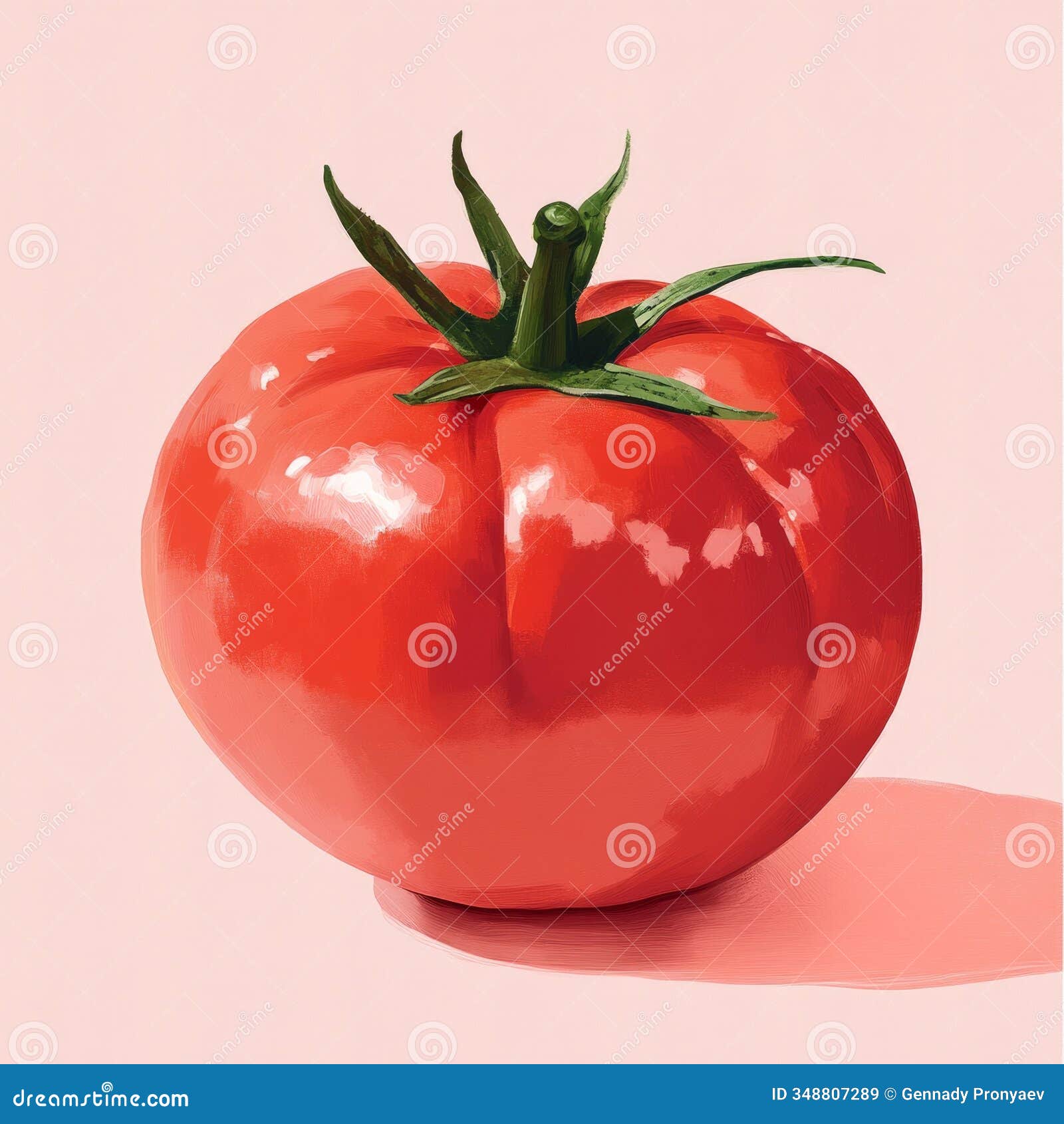 Realistic Red Tomato Illustration on Light Background Stock Illustration - Illustration of ...