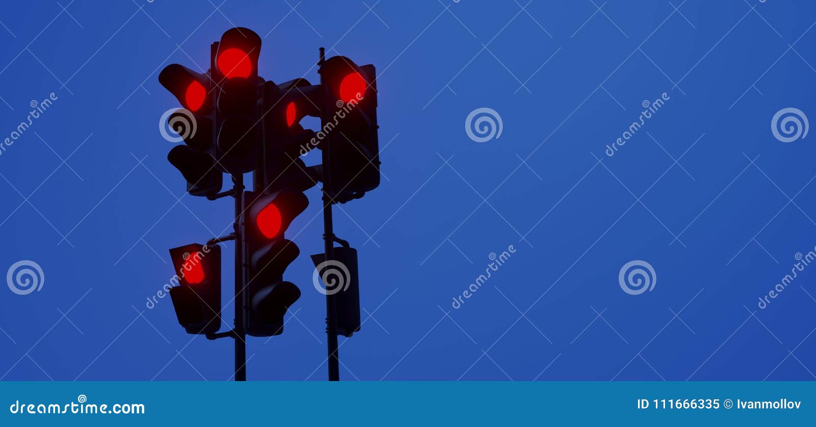 Realistic Red Traffic Lights Stock Illustration - Illustration of ...