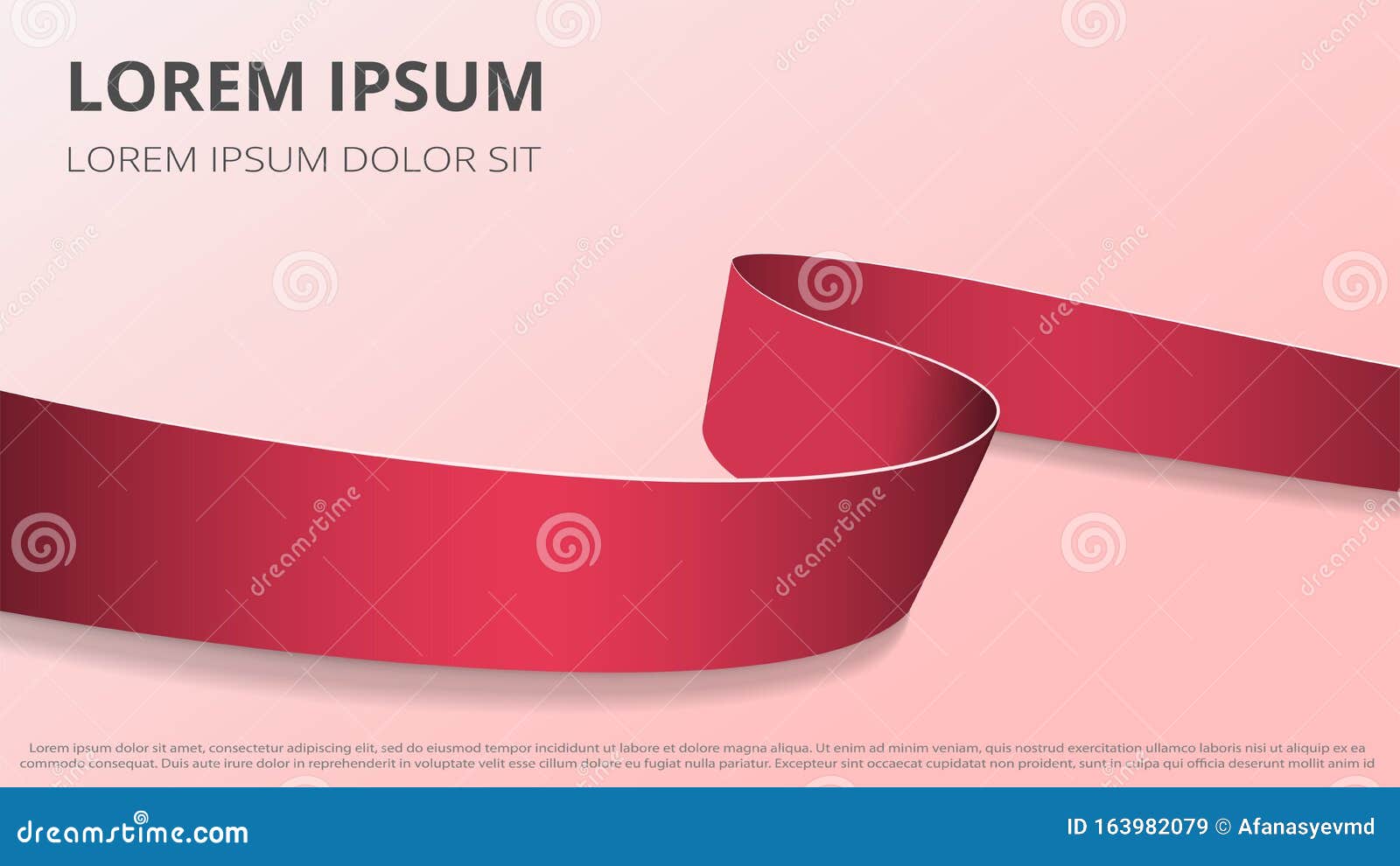 Realistic Red Wavy Ribbon. Graphic and Web Design Template with Space ...