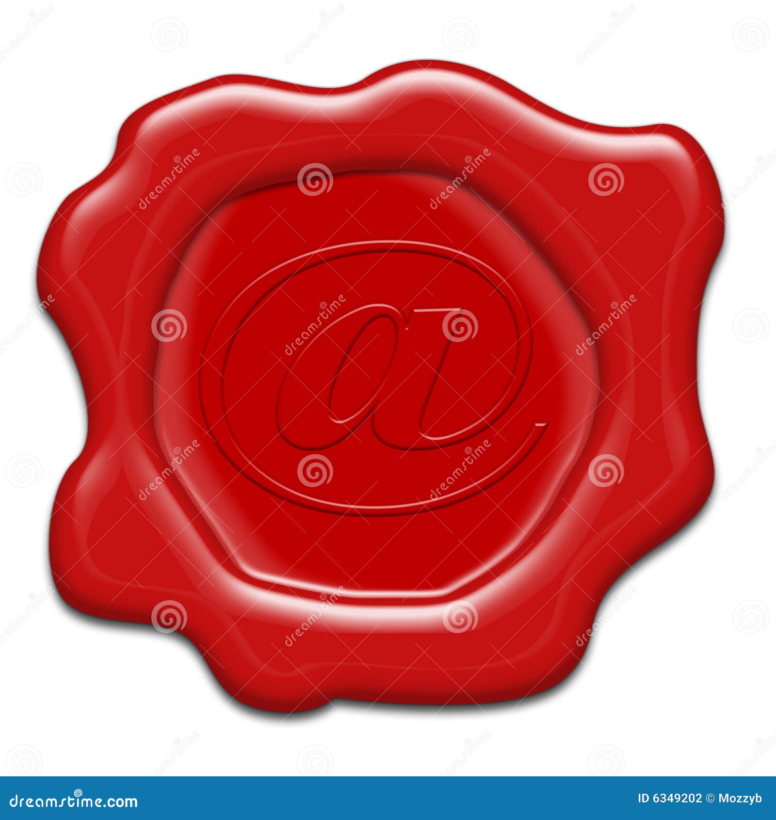 Realistic Red Wax Seal with Text: E-mail Stock Illustration ...