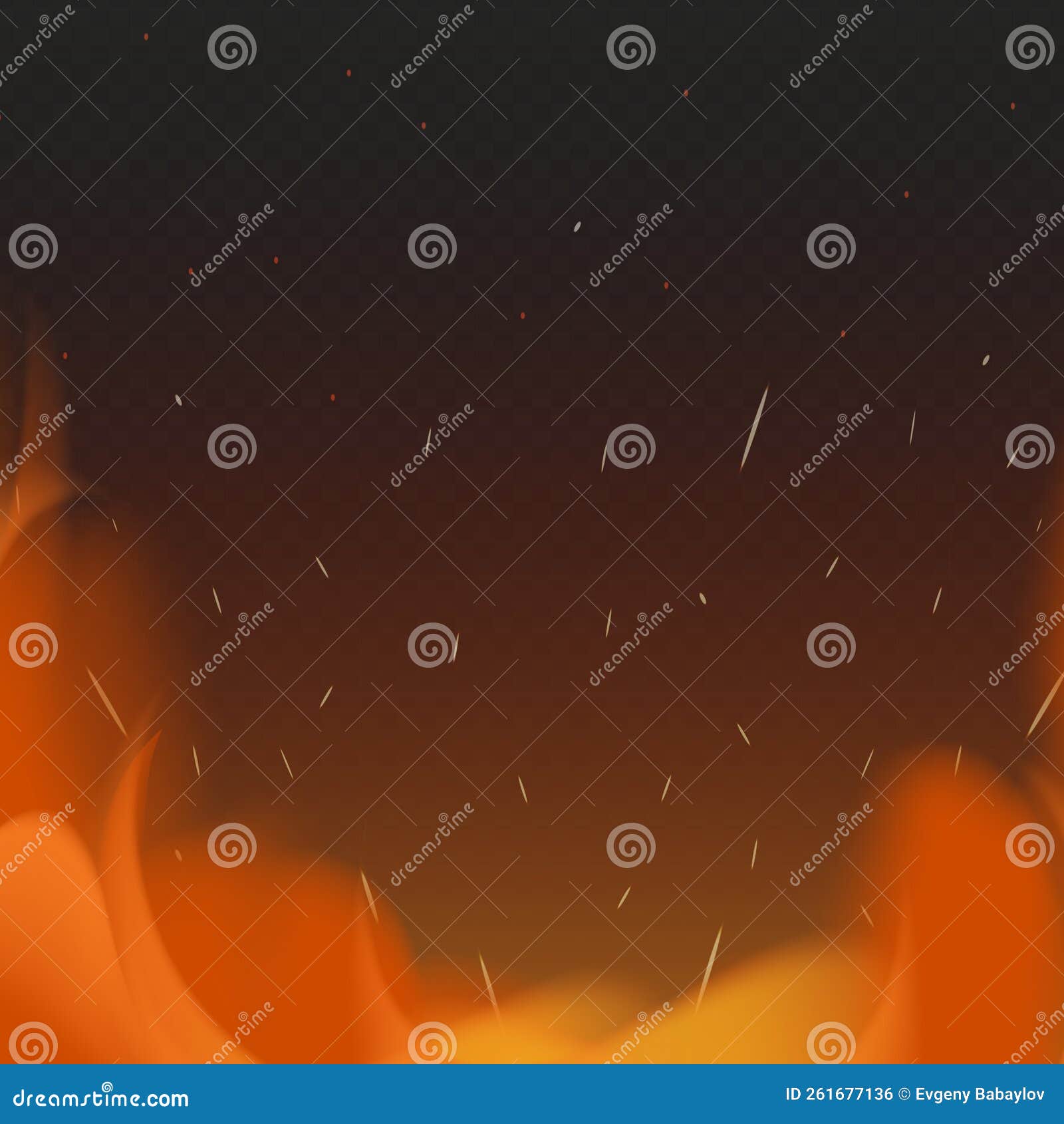 Realistic Red-yellow Fire on a Dark Background - Vector Stock Vector ...