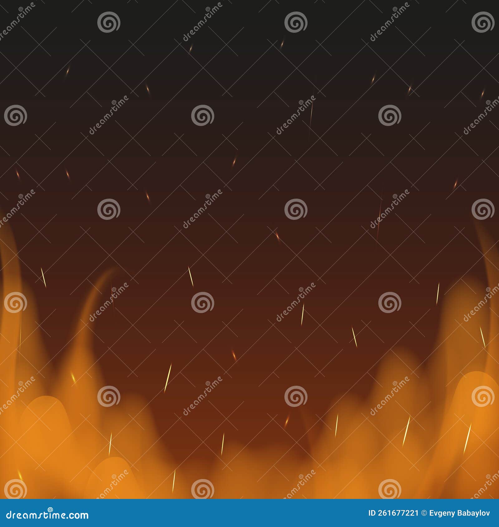 Realistic Red-yellow Fire on a Dark Background - Vector Stock Vector ...