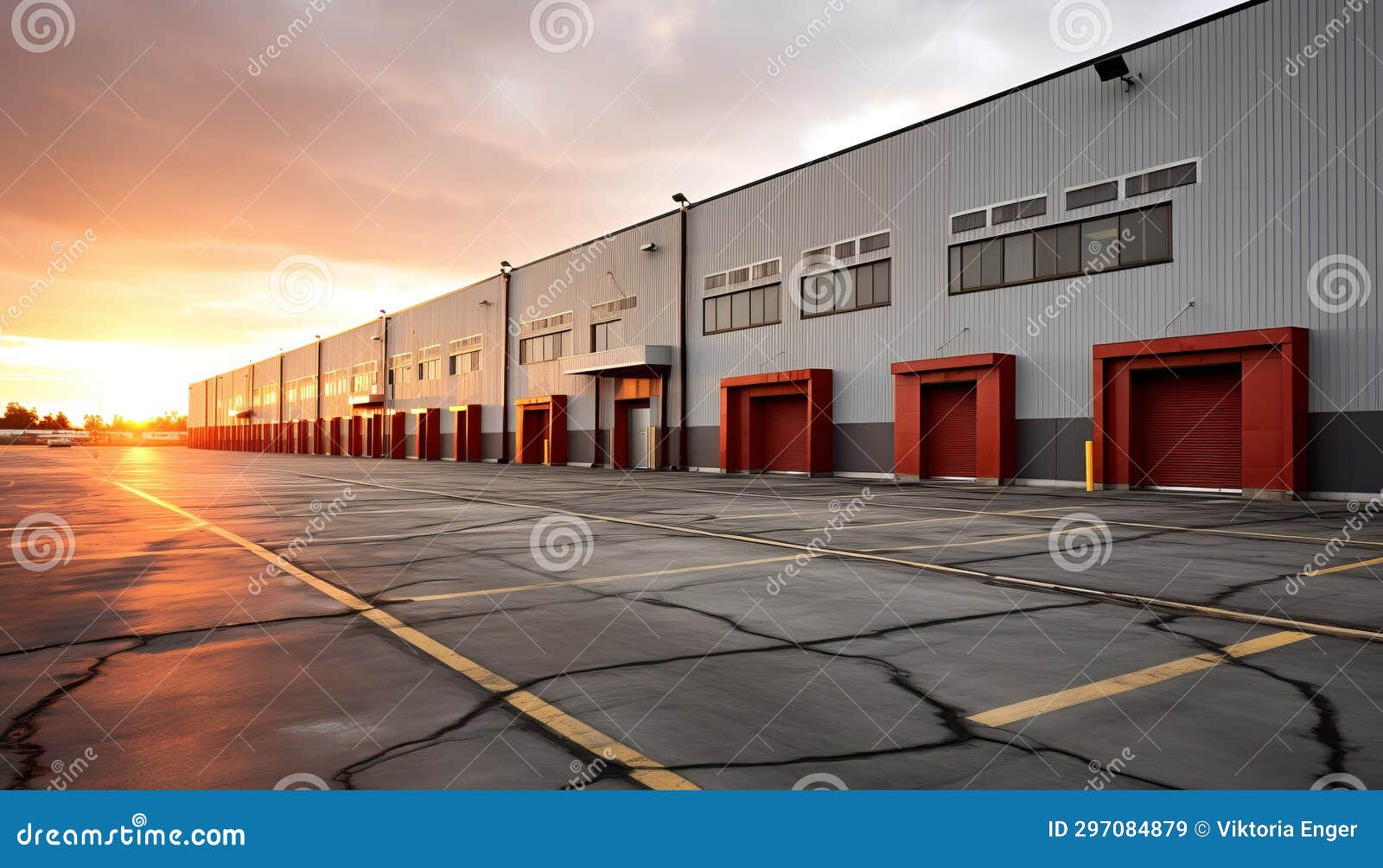 Realistic Render of a Large Logistic Warehouse Dock Station with ...