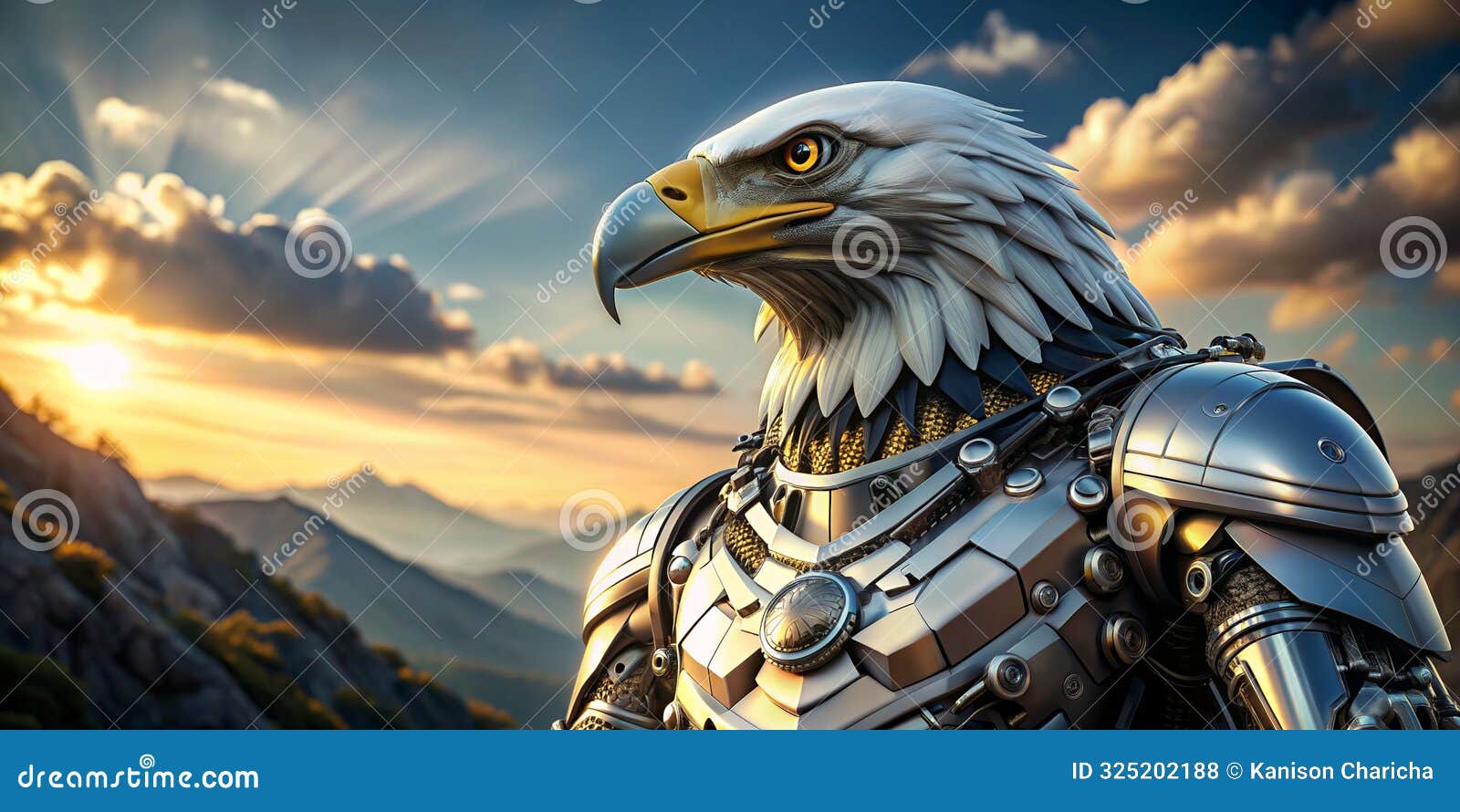 A Realistic Render of a Robot Eagle Creative AI Stock Illustration ...