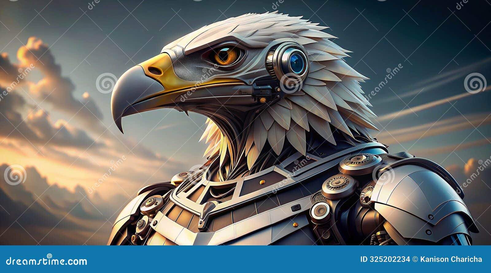 A Realistic Render of a Robot Eagle Creative AI Stock Illustration ...