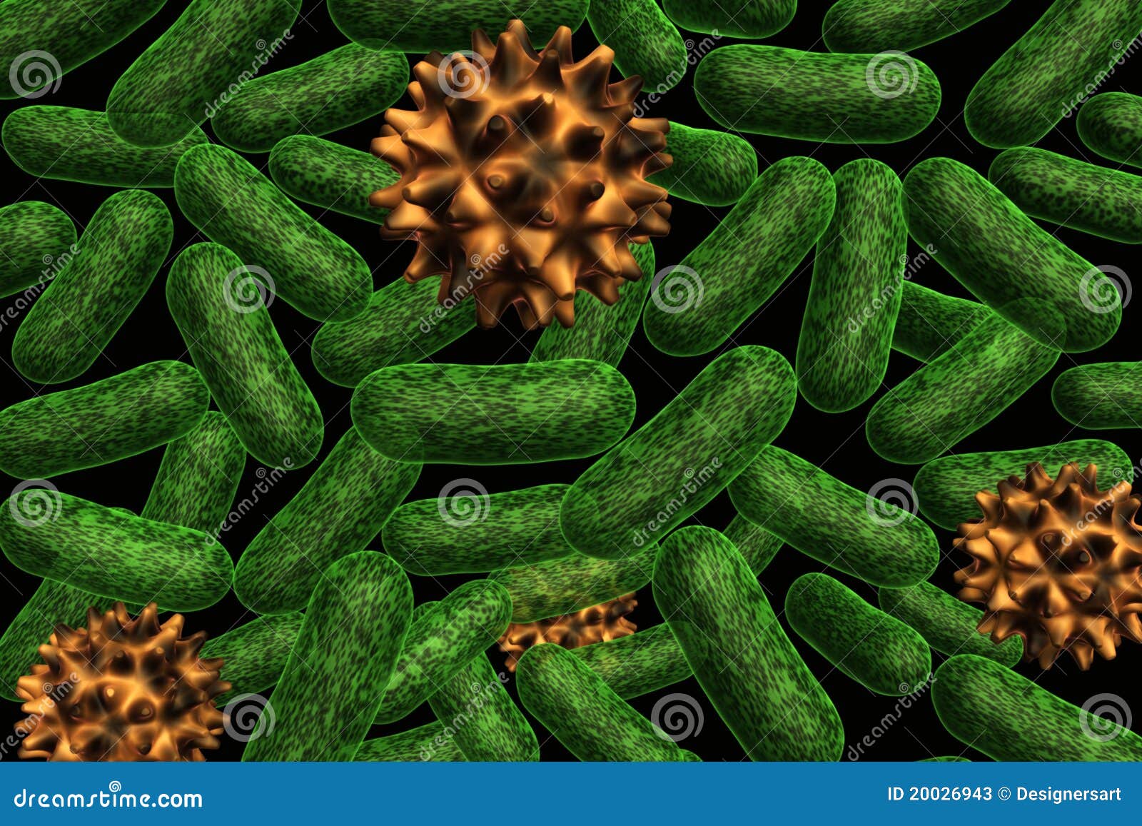 Realistic Rendering of Bacteria Stock Illustration - Illustration of ...